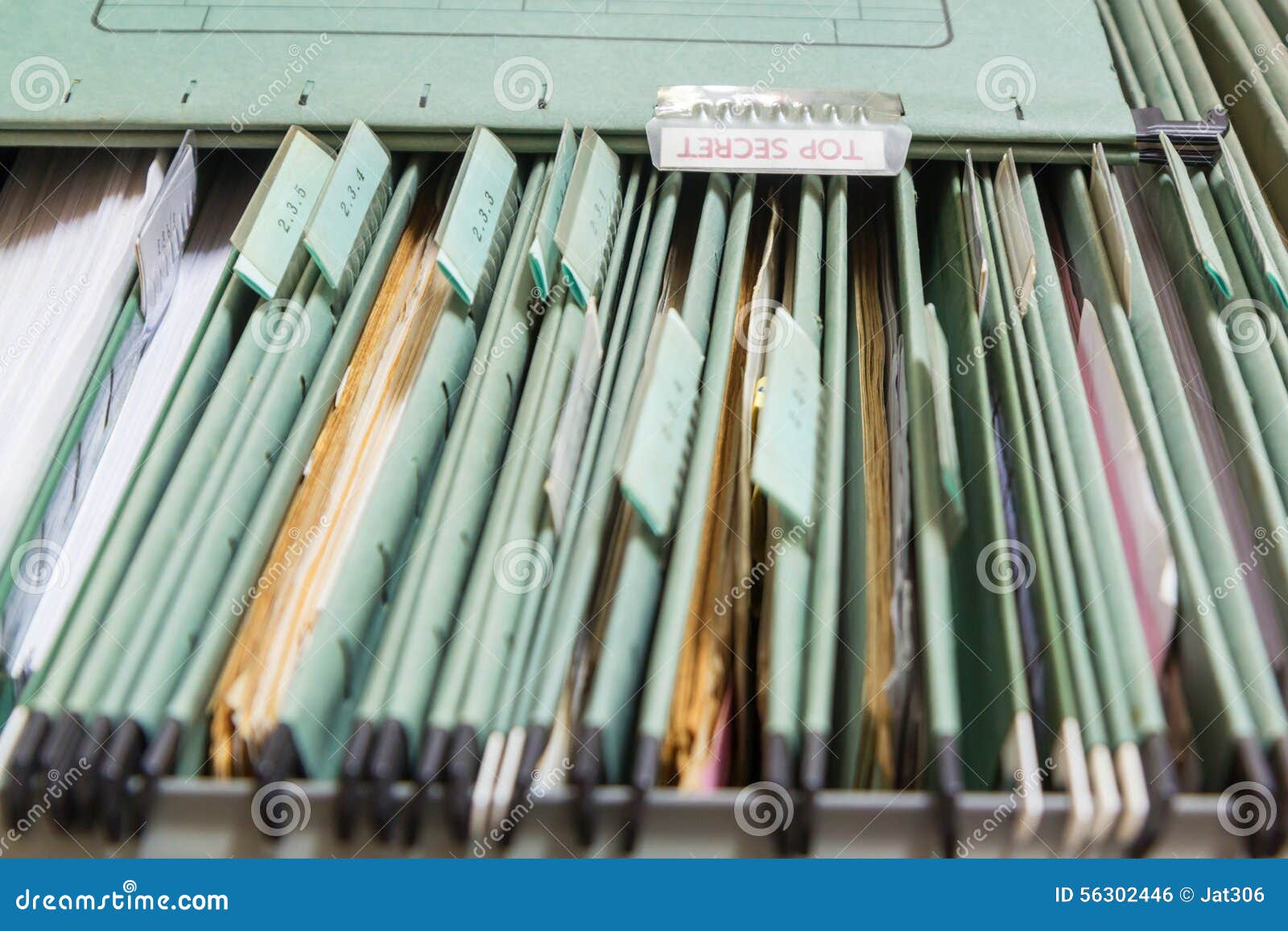 Close Up File Folders in a Filing Cabinet Stock Photo - Image of ...