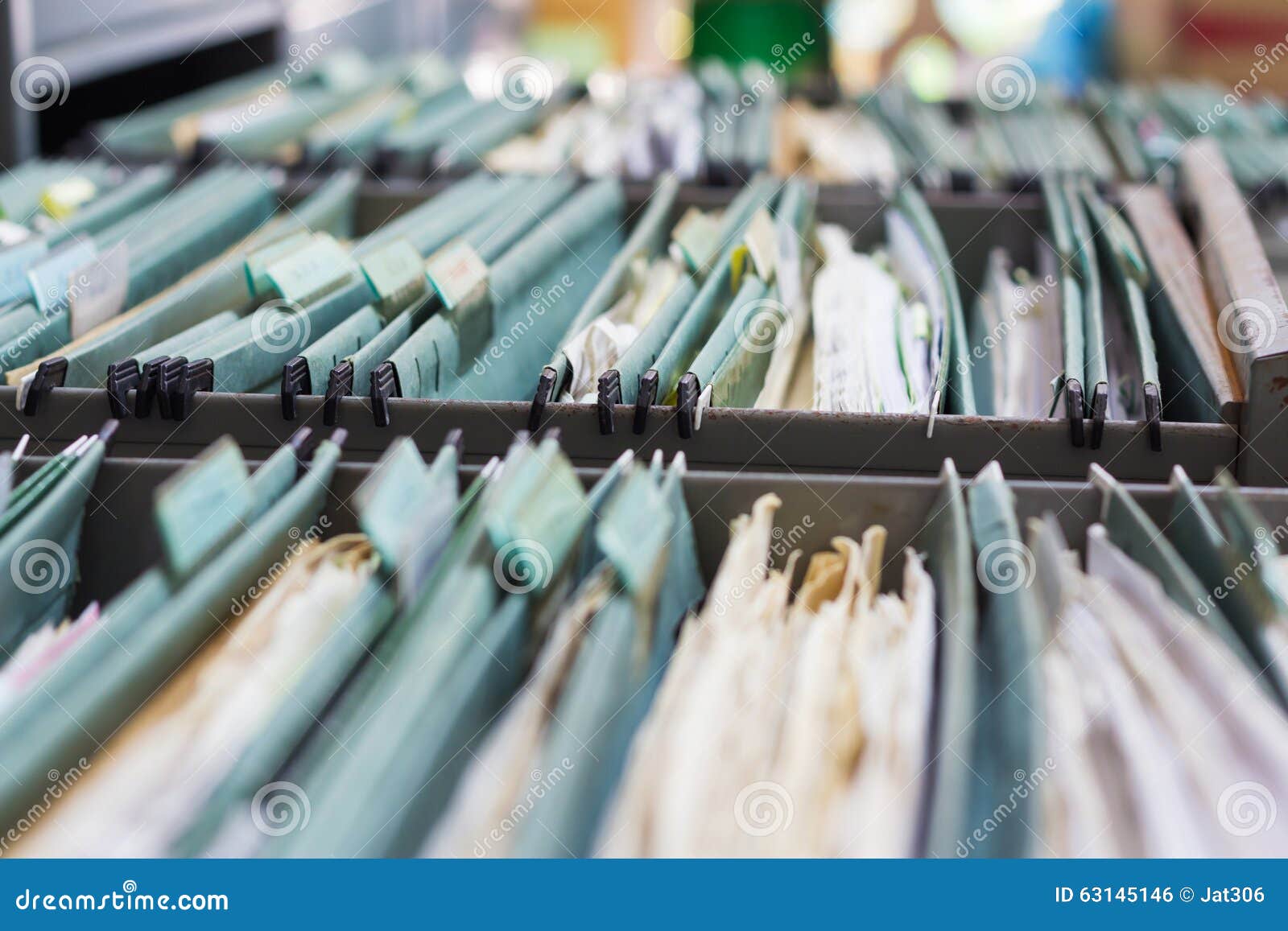 Close Up File Folders in a Filing Cabinet Stock Photo - Image of cover ...