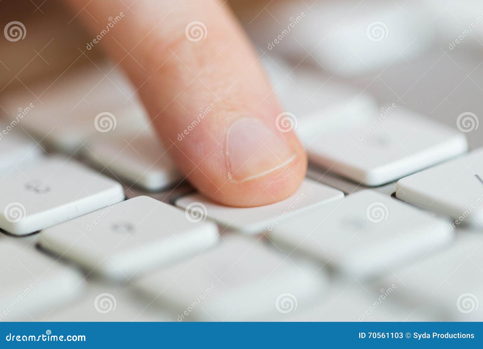 Close Up of Finger Pressing Button on Keyboard Stock Image - Image of ...