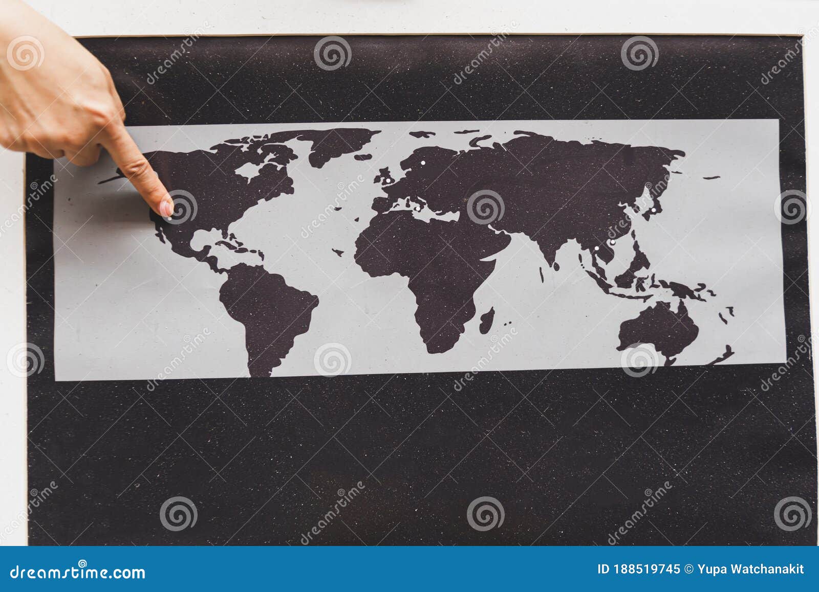 Close Up of Fingers Pointing at Map of Stock Image - Image of travel ...