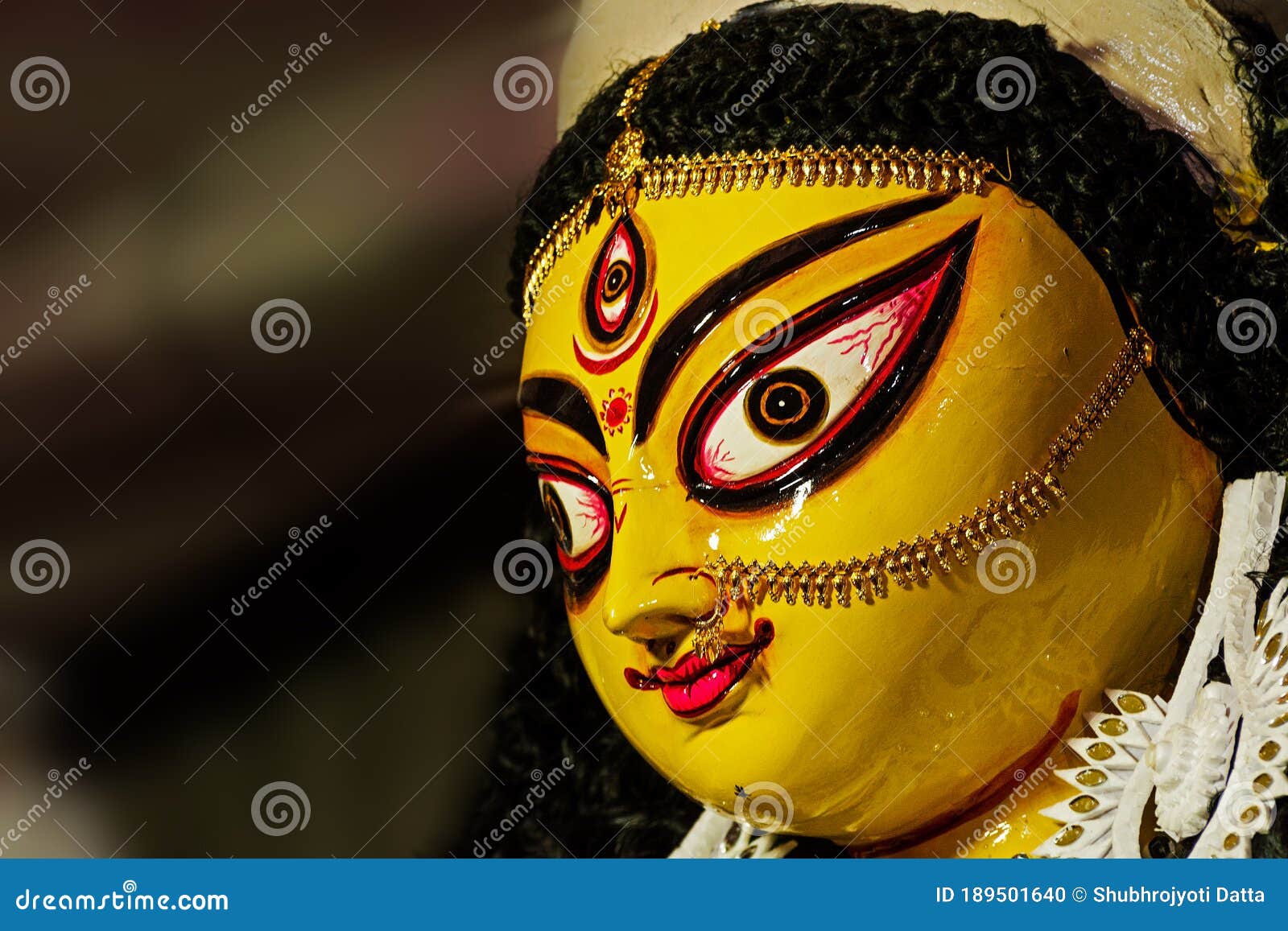 Devi Durga Indian Traditional Flock Line Art For Fashion, Textile And ...