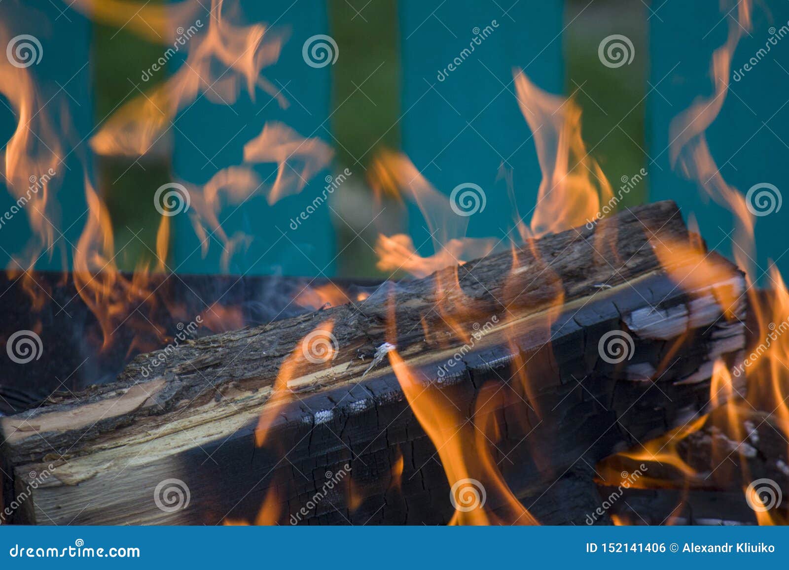 Close-up of Fire and Flames on a Blurred Natural Background Stock Photo ...