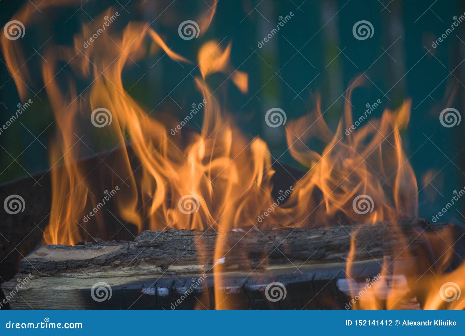 Close-up of Fire and Flames on a Blurred Natural Background Stock Photo ...