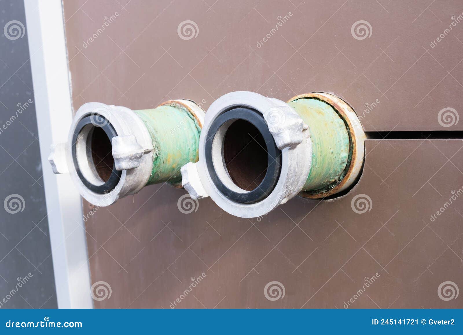 Close-up of Fire Hydrants on the Wall of the Building To Connect To a ...