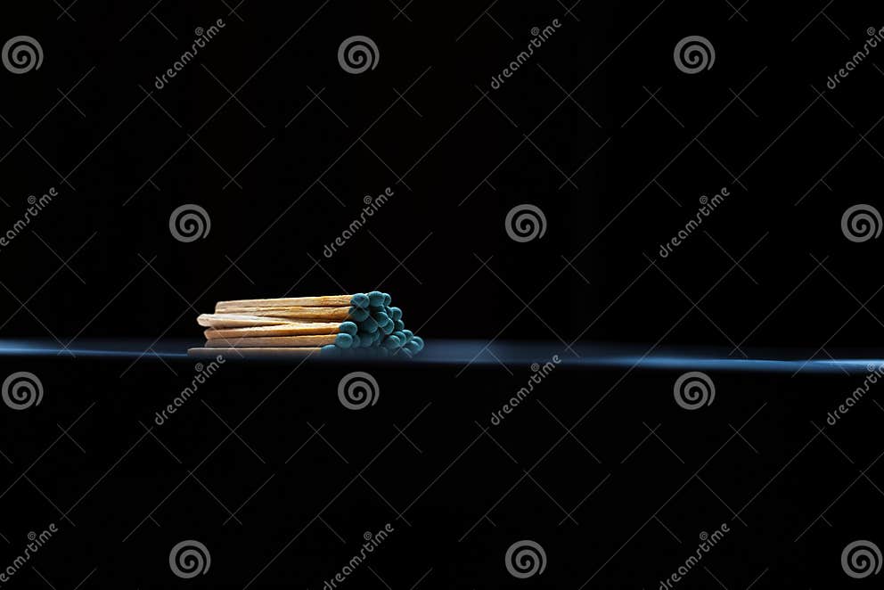 Close-up of Fire Matches Isolated on Black. Stock Image - Image of ...