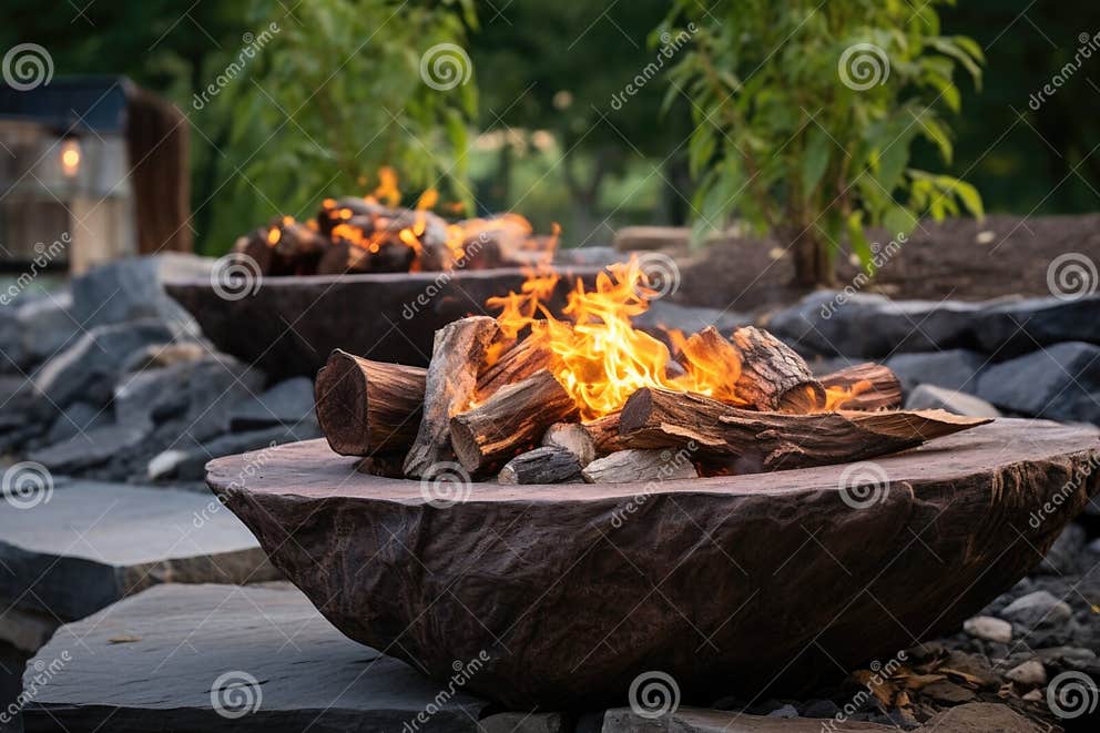 Close-up of Fire Pits Rustic Design and Details Stock Image - Image of ...