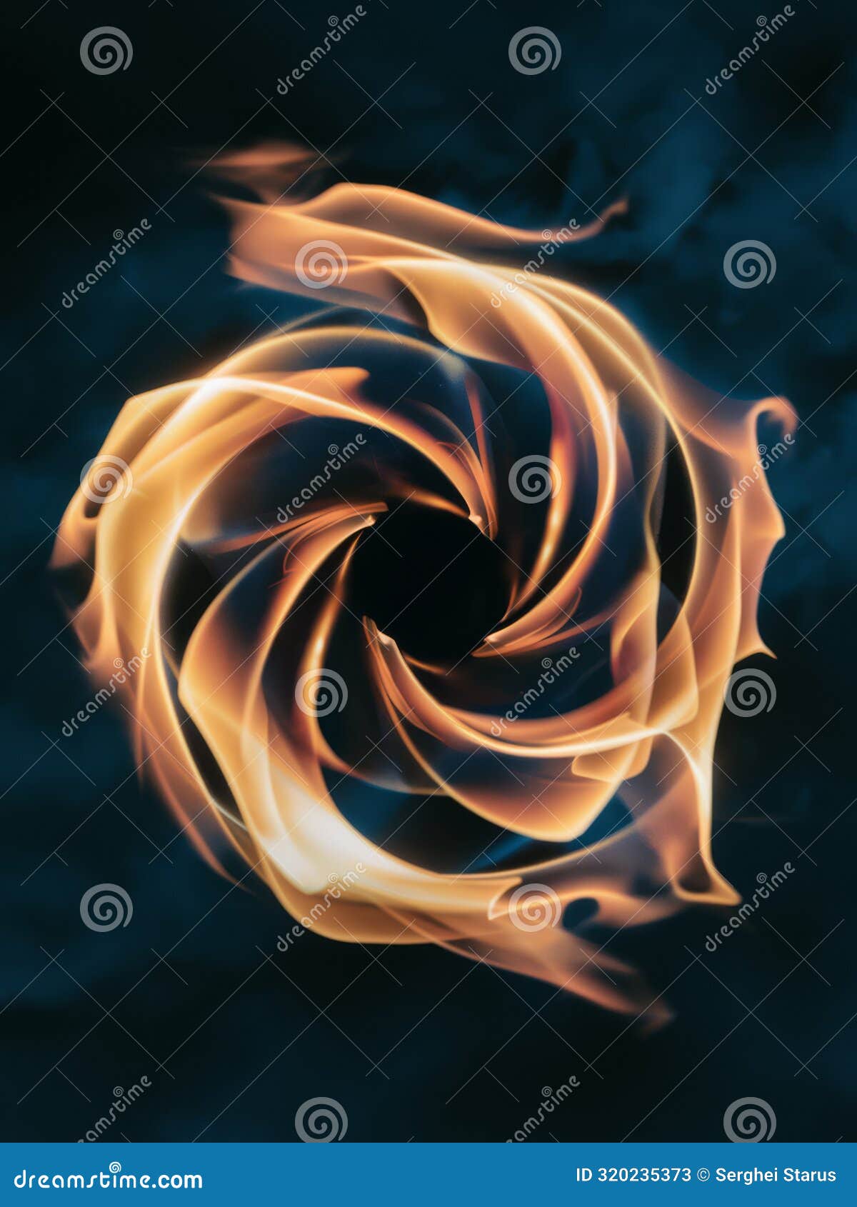 A Close Up of a Fire Tornado Spinning in the Air, AI Stock Illustration ...