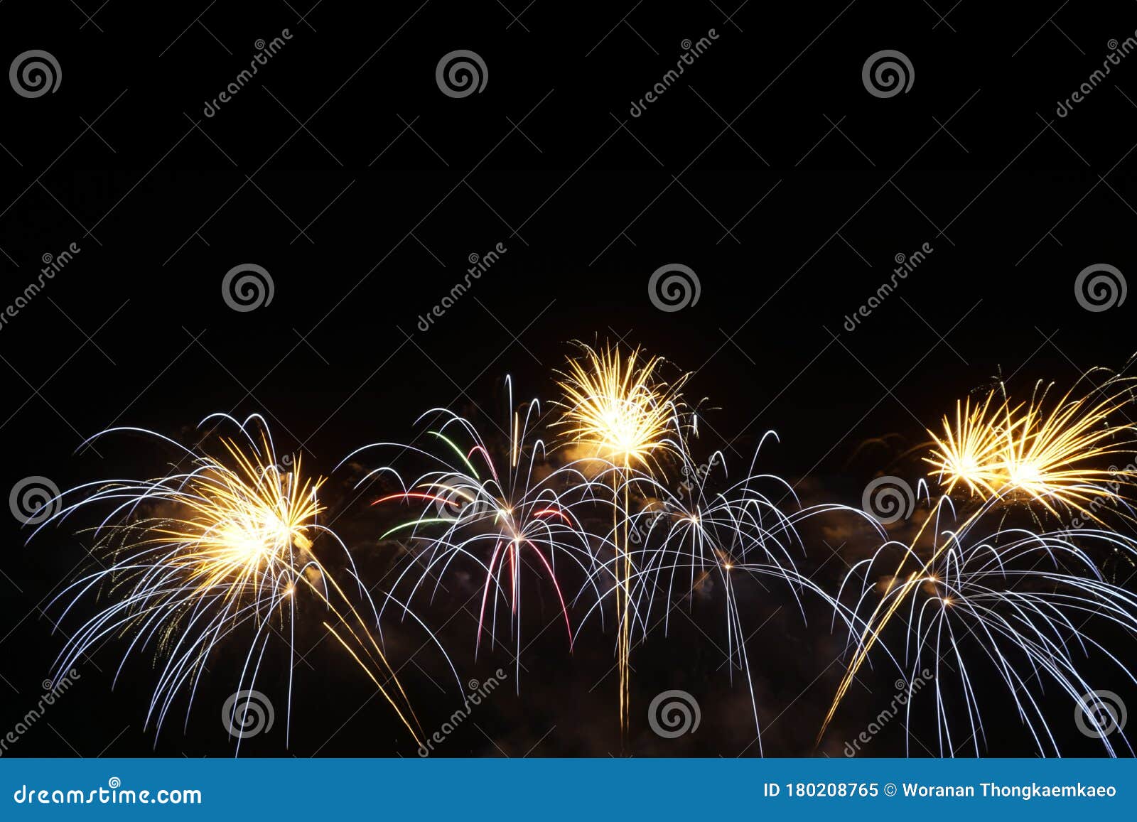 Fireworks Celebration at Night Background. Stock Image - Image of ...
