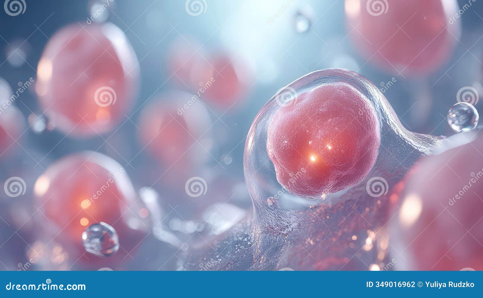 Close-Up of the First Few Cells of an Embryo Under a Microscope Stock ...