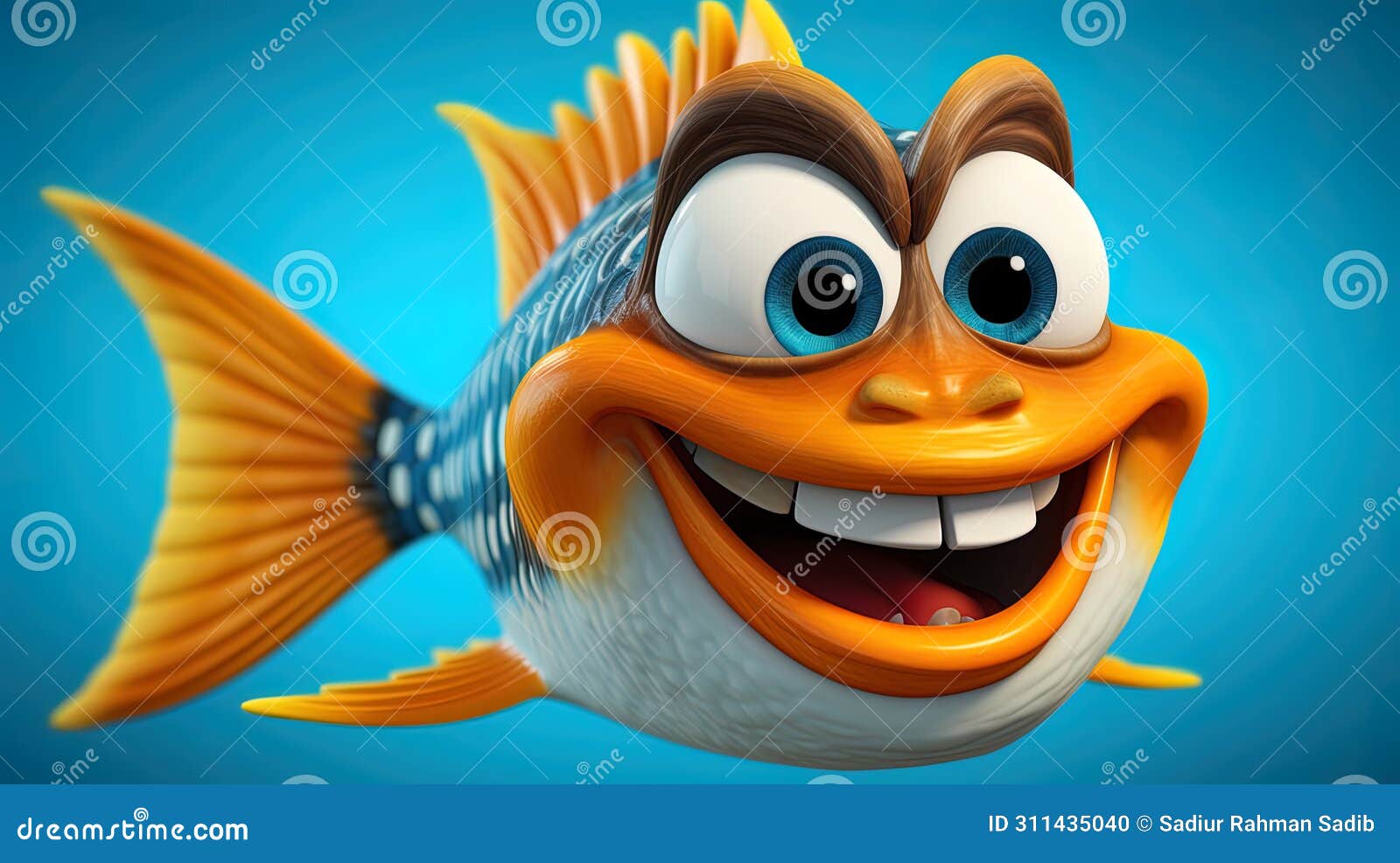 Close-up of fish head. stock illustration. Illustration of aquatic ...
