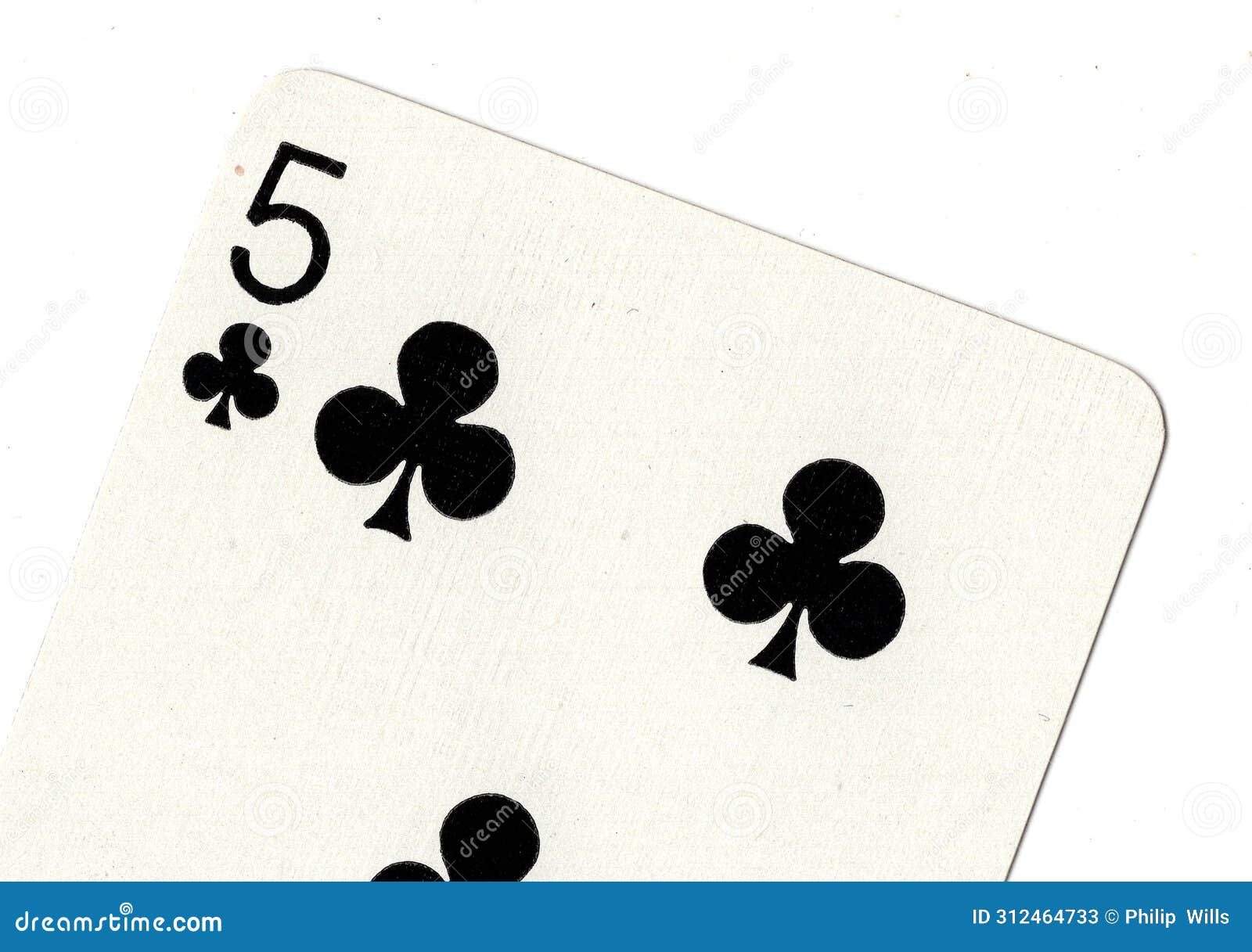 Close Up of a Five of Clubs Playing Card. Stock Illustration ...