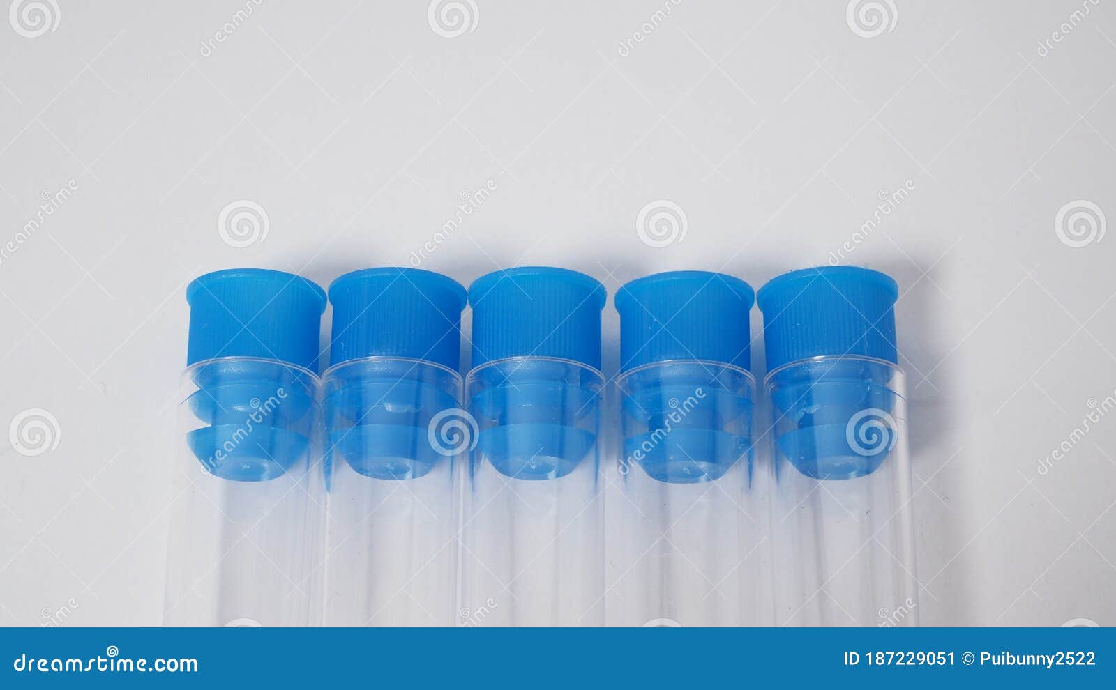 Close Up of Five Empty Test Tubes on White Background Stock Image ...