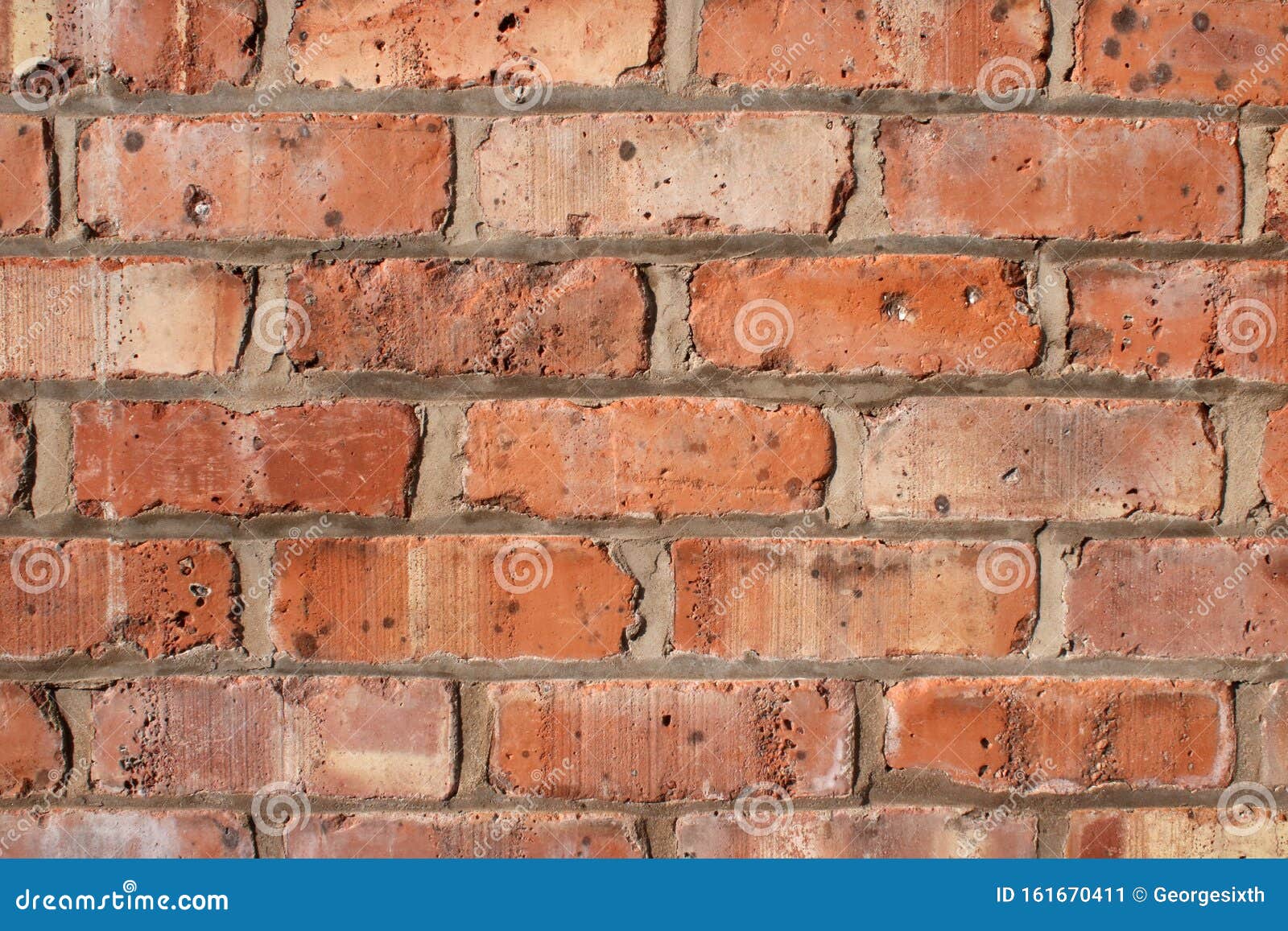 Close Up of Five Rows of Red Bricks in Wall Stock Image - Image of wall ...