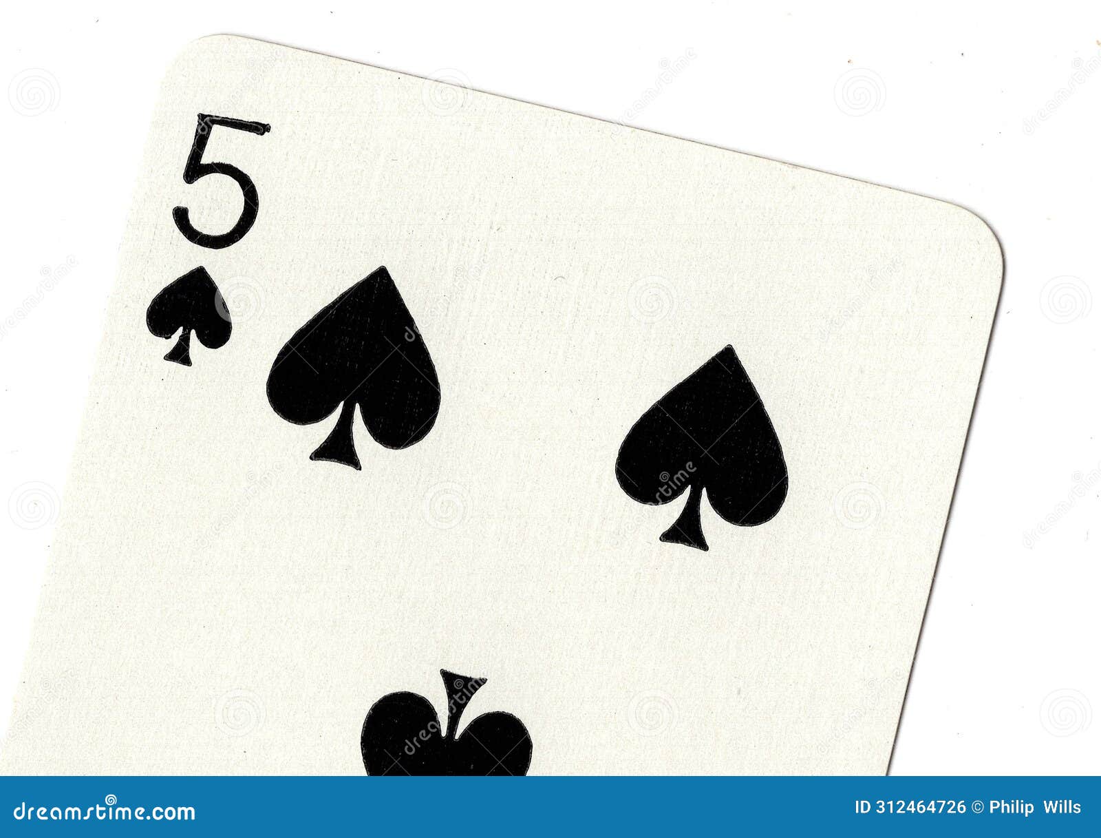Five Of Spades Playing Card - Isolated On White Royalty-Free Stock ...