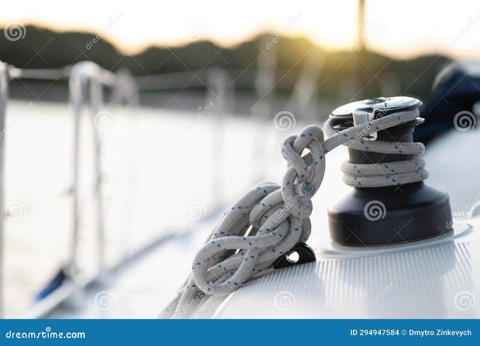 Close Up of a Fixing Rope on a Sailing Yacht Stock Photo - Image of ...