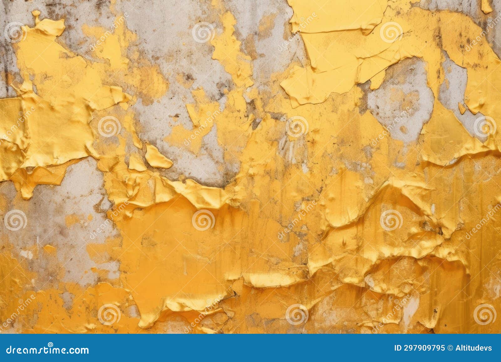 Close-up of Flaking Gold Paint on a Concrete Wall Stock Image - Image ...