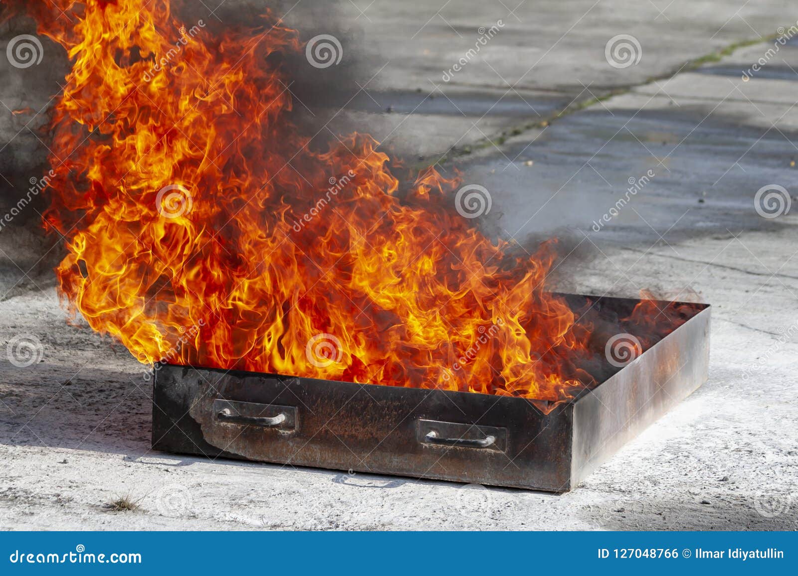 Close Up Flame on a Tray. Fire Training Event Stock Photo - Image of ...