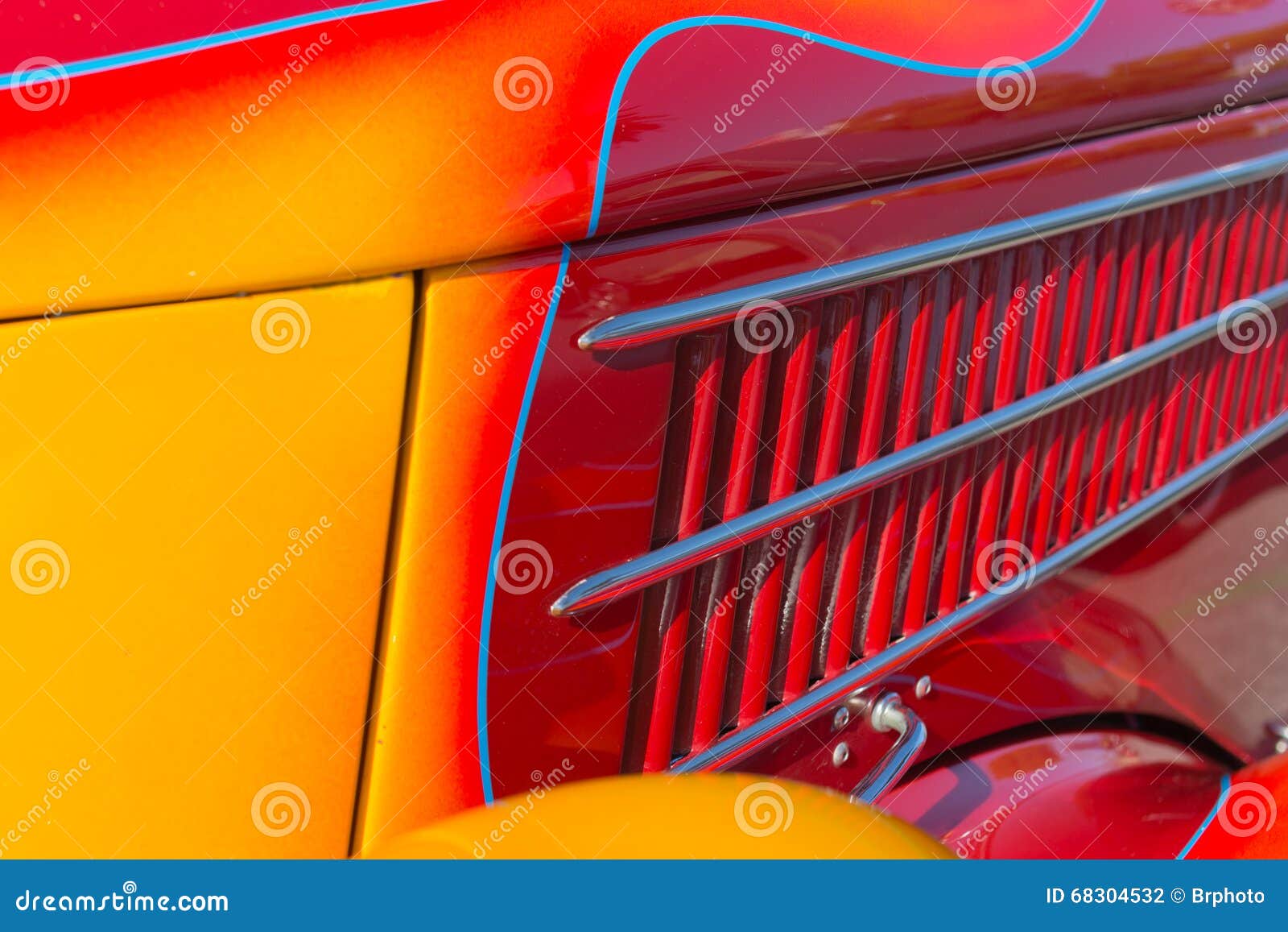 Close Up of the Flames on a Vintage Hot Rod Stock Photo - Image of ...