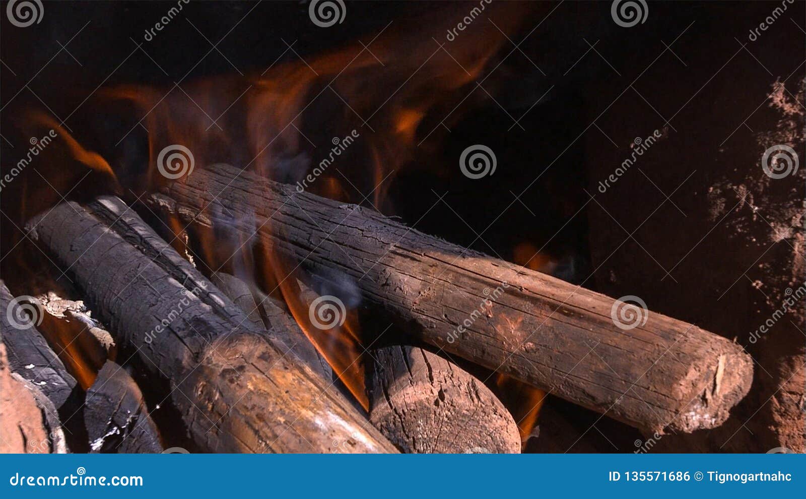 Close Up of Flaming Logs on Fire Stock Photo - Image of abstract, camp ...