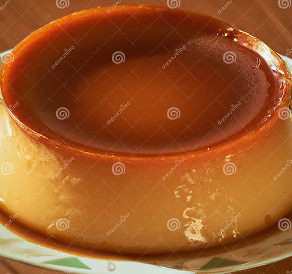 Close Up of Flan on Table Created Using Generative Ai Technology Stock ...