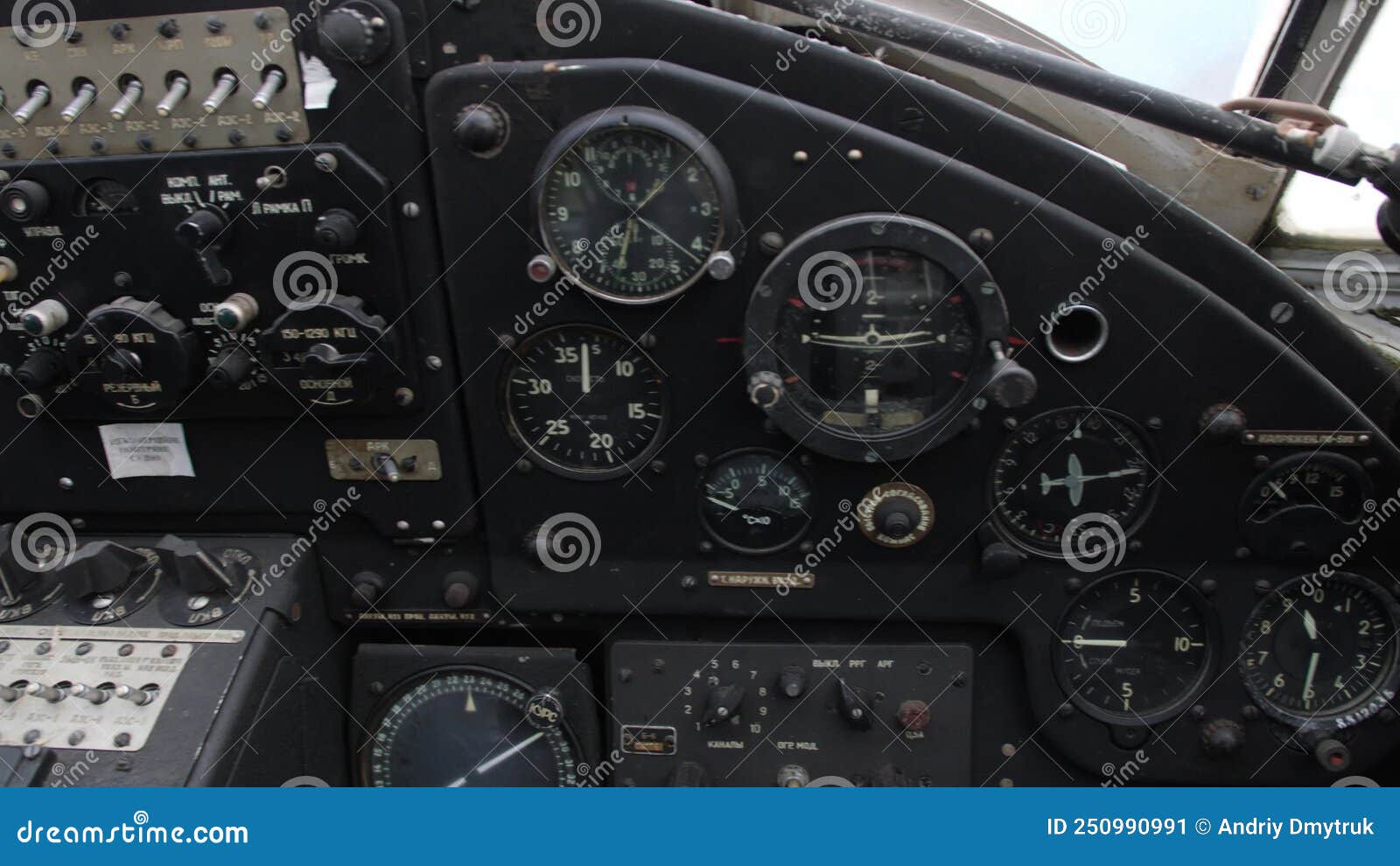 Close Up of Flight Cockpit, Tools and Panels from Old an-2 Stock Video ...