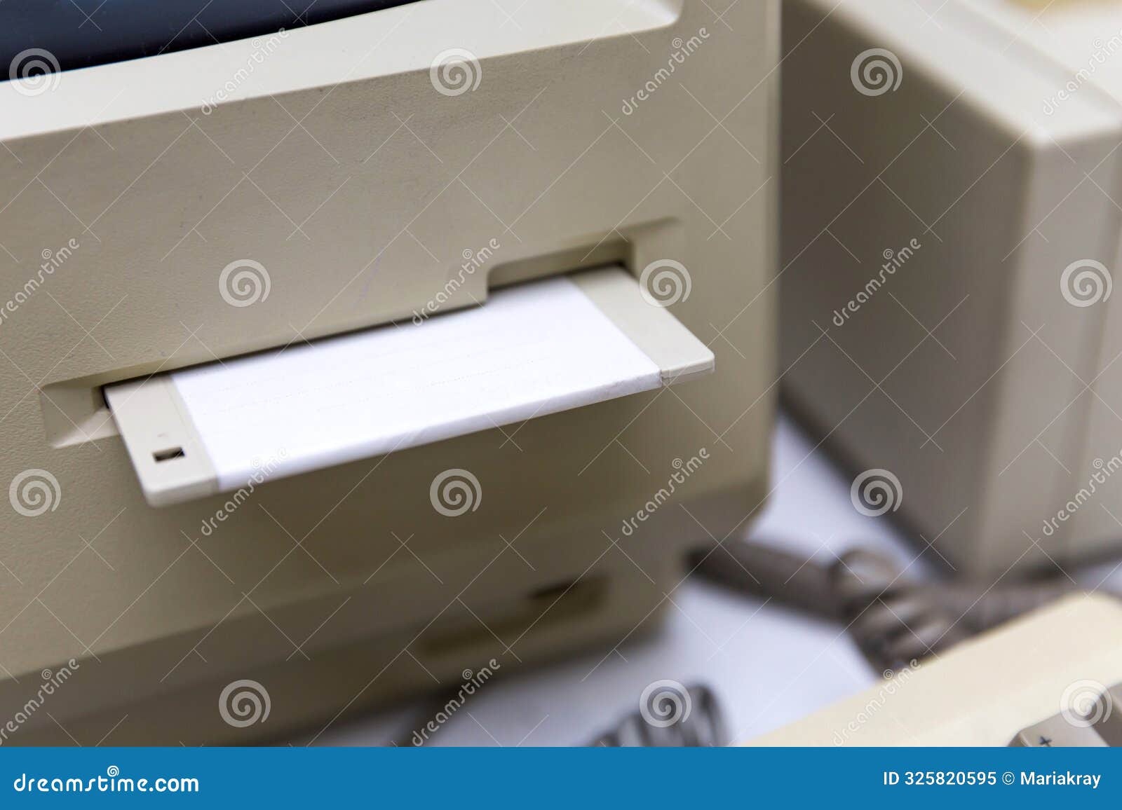 Close Up of Floppy Disk Insert into the Drive a of the Old Computer ...