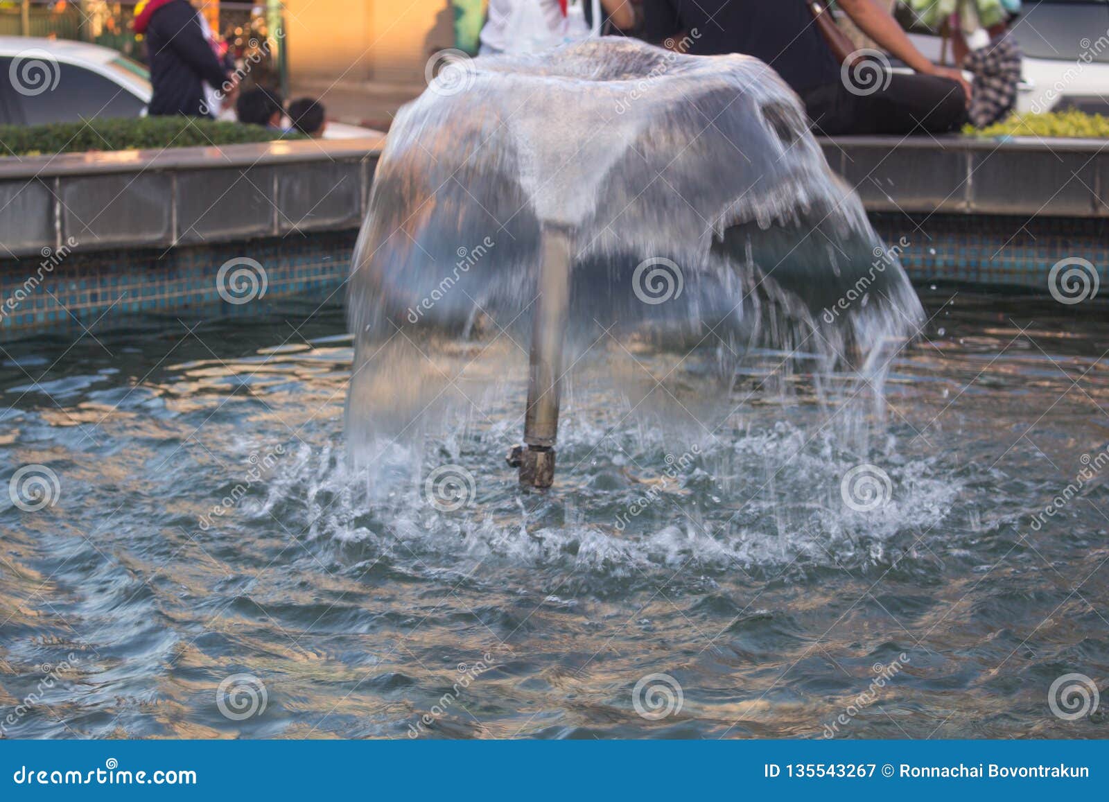 Close Up Flow of Water in a Fountain Stock Image - Image of bright ...