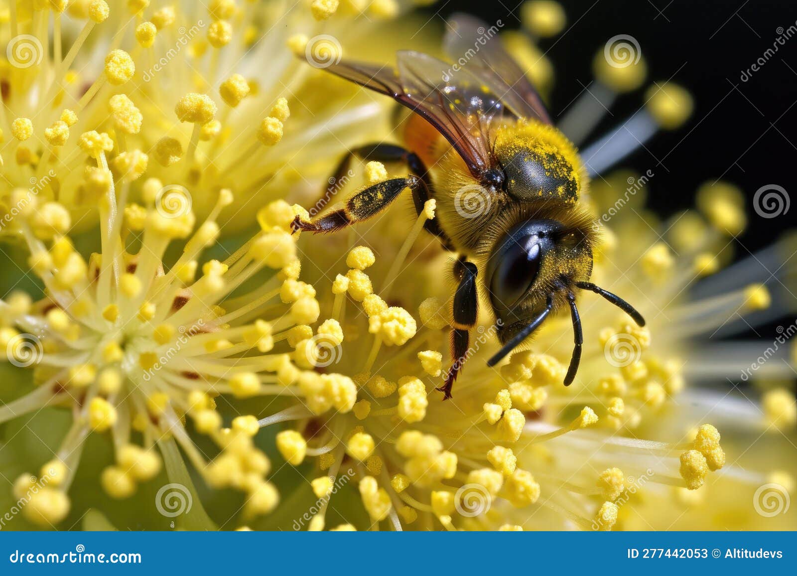 Close-up of Flower Head, with Pollen Grains Visible Stock Illustration ...