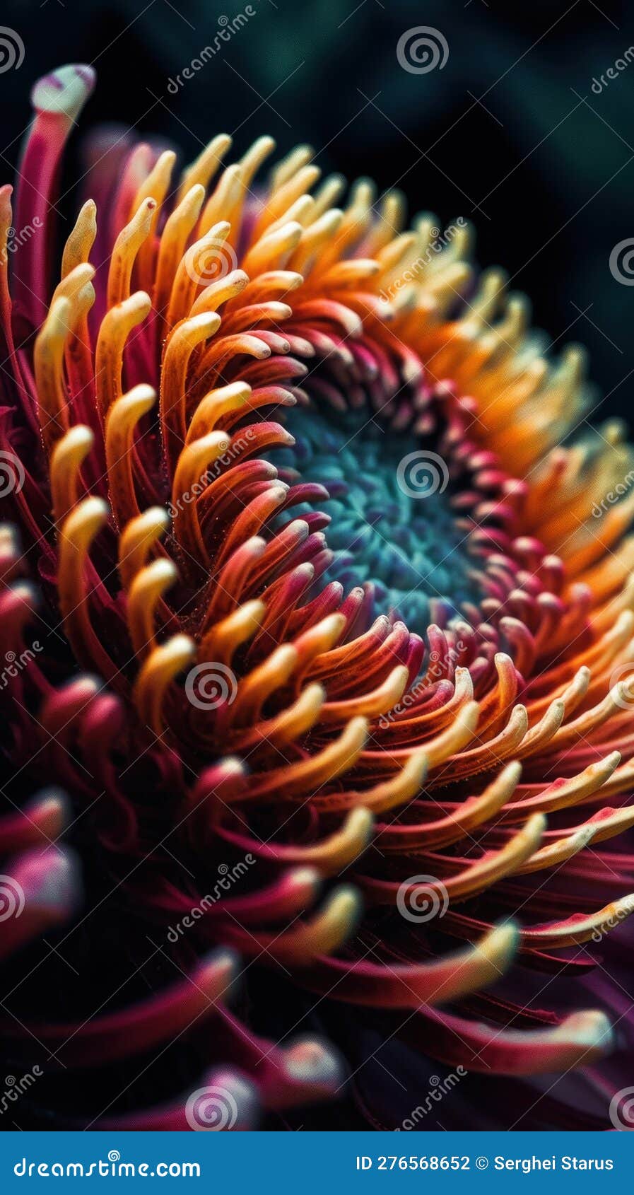 A Close Up of a Flower with Many Petals. AI Generative Image. Stock ...