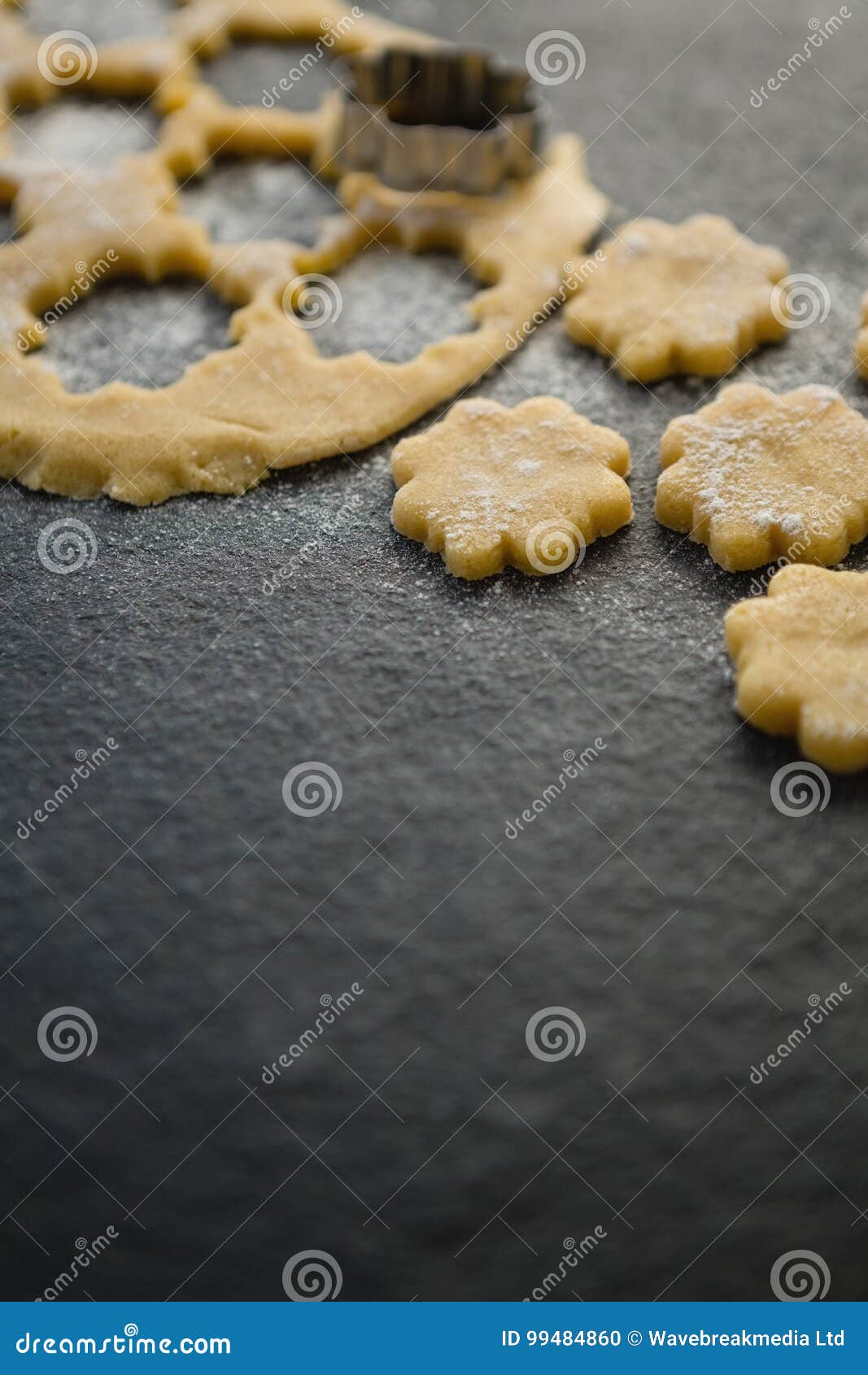 Close Up of Flower Shape Pastry Cutter on Dough Stock Photo - Image of ...