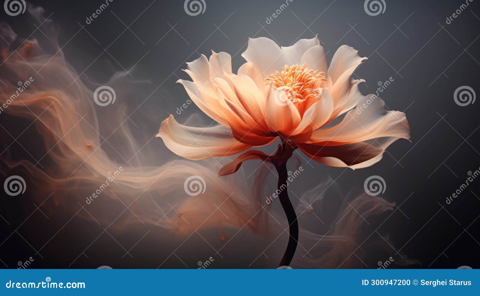 A Close Up of a Flower with Smoke Coming Out from it, AI Stock ...