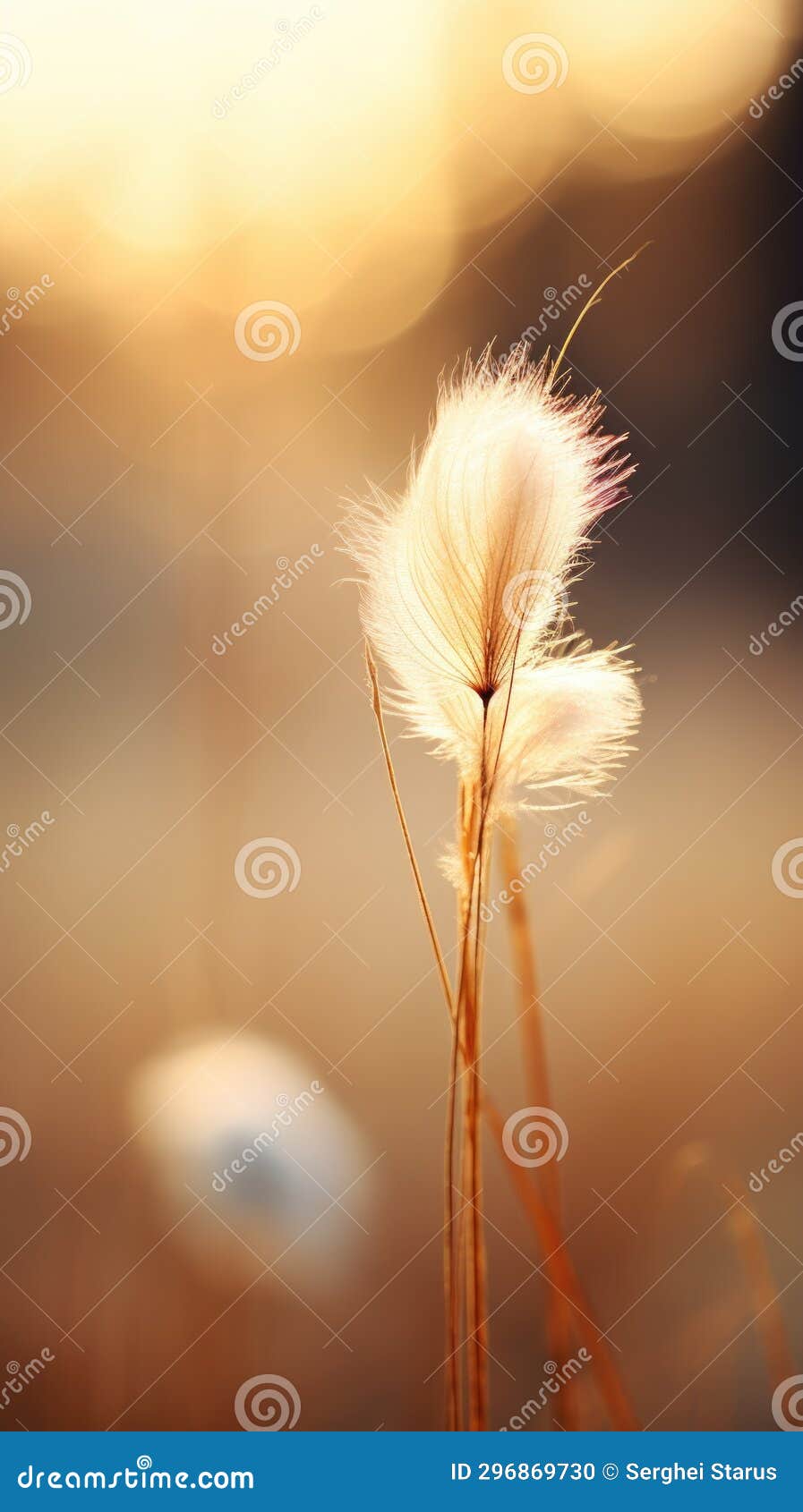 A Close Up of a Flower with Some White Fluffy Stuff, AI Stock Photo ...