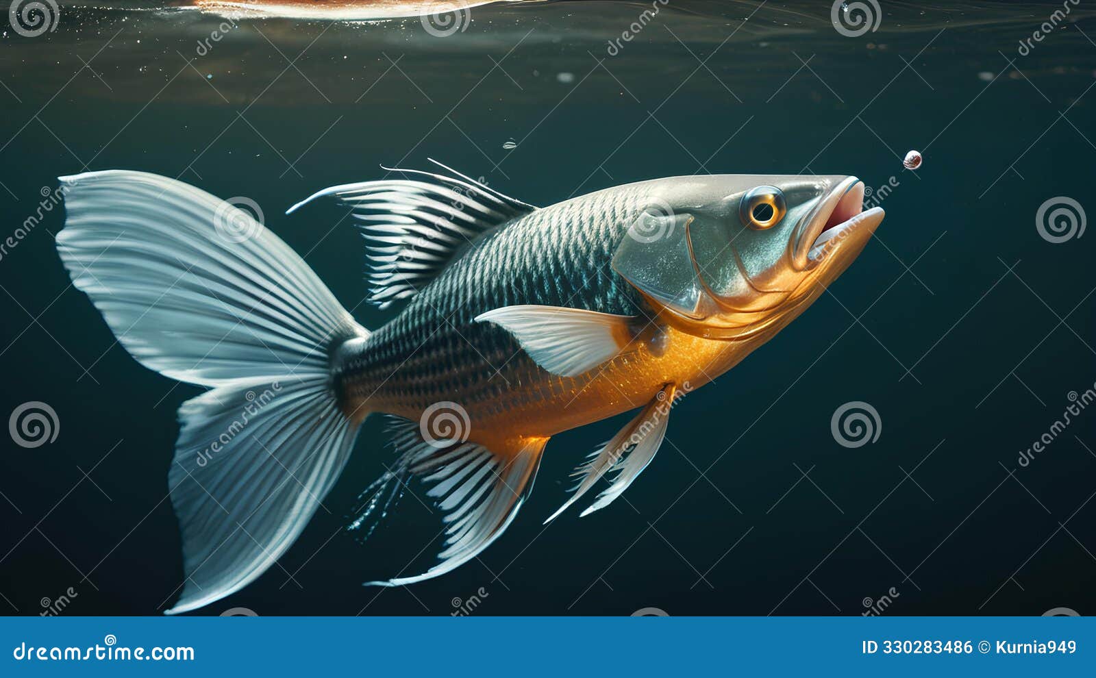 Close Up of Flying Fish Swimming Undersea Stock Illustration ...
