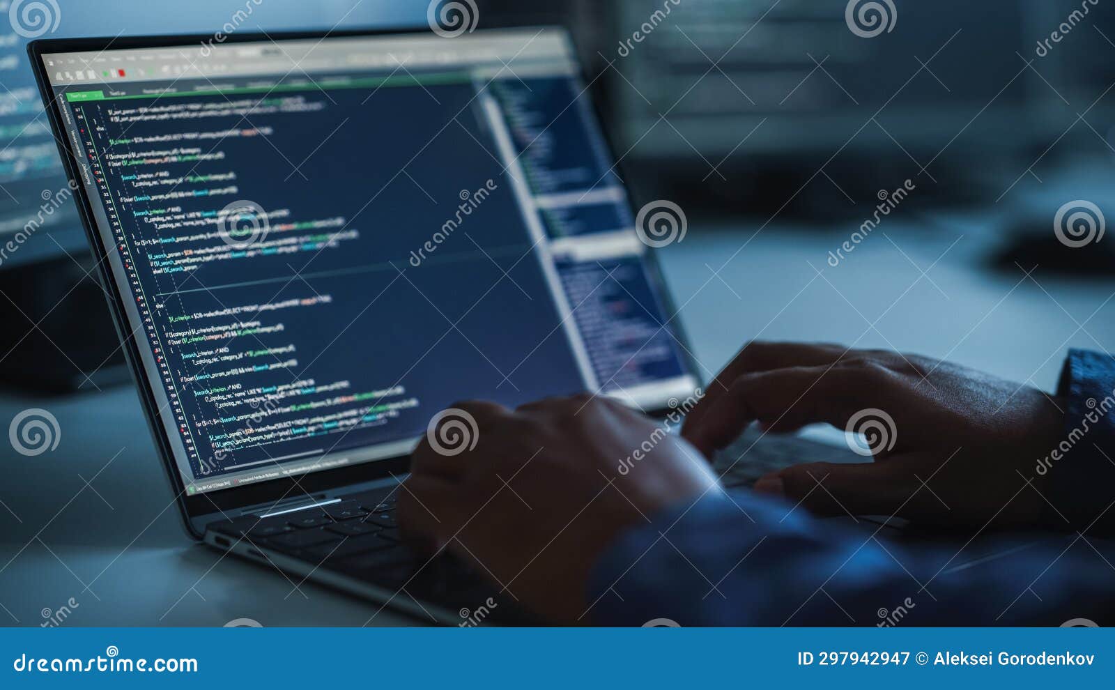 Close-up Focus on Person S Hands Typing on the Desktop Computer ...