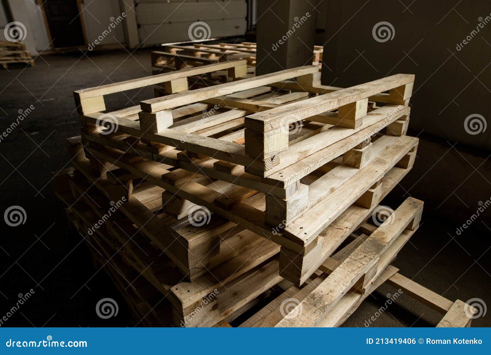 The Close Up of Folded Decorative Stuff Untreated Wooden Pallets in ...