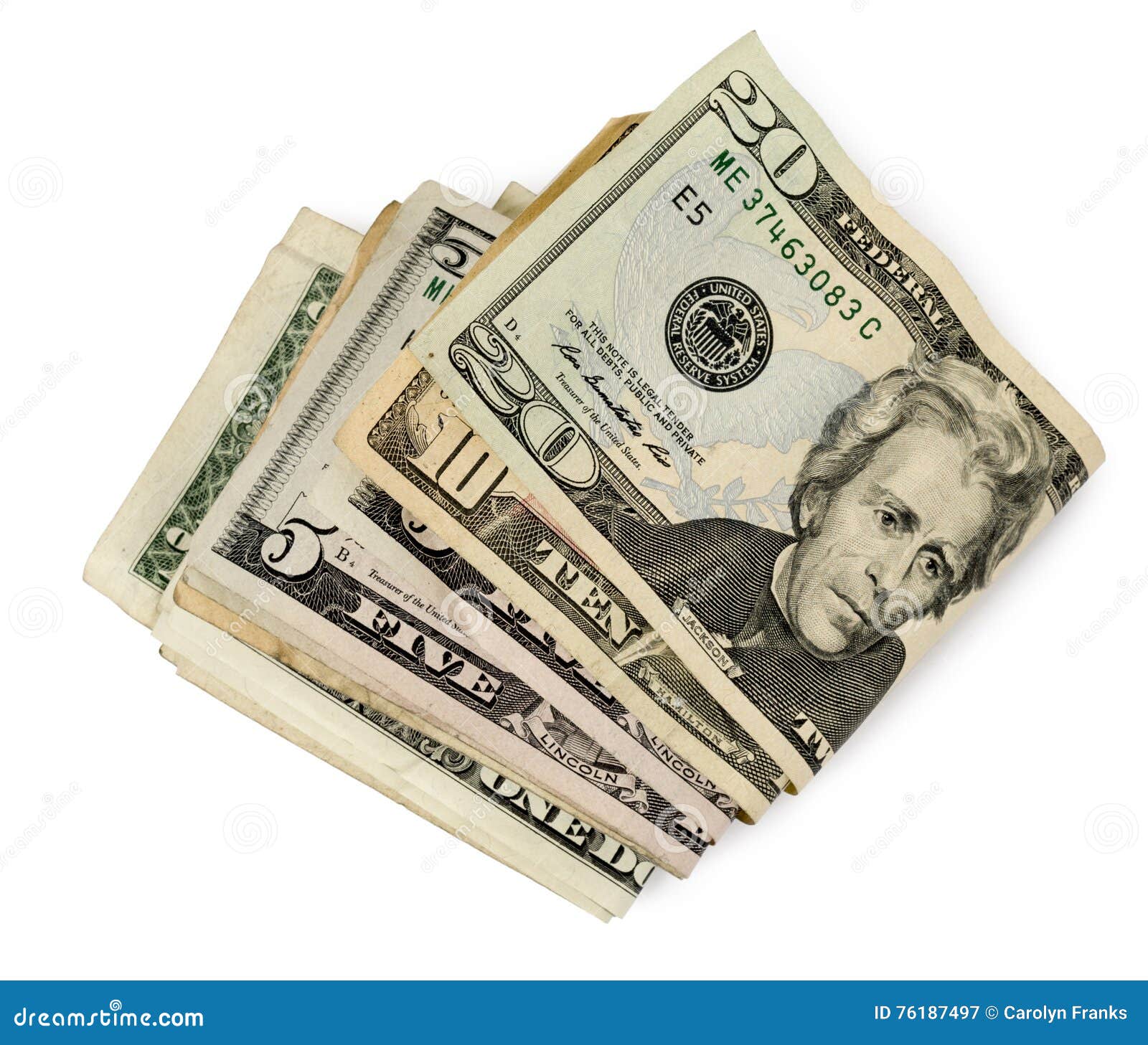 Close Up of Folden American Money Stock Image - Image of note, monetary ...