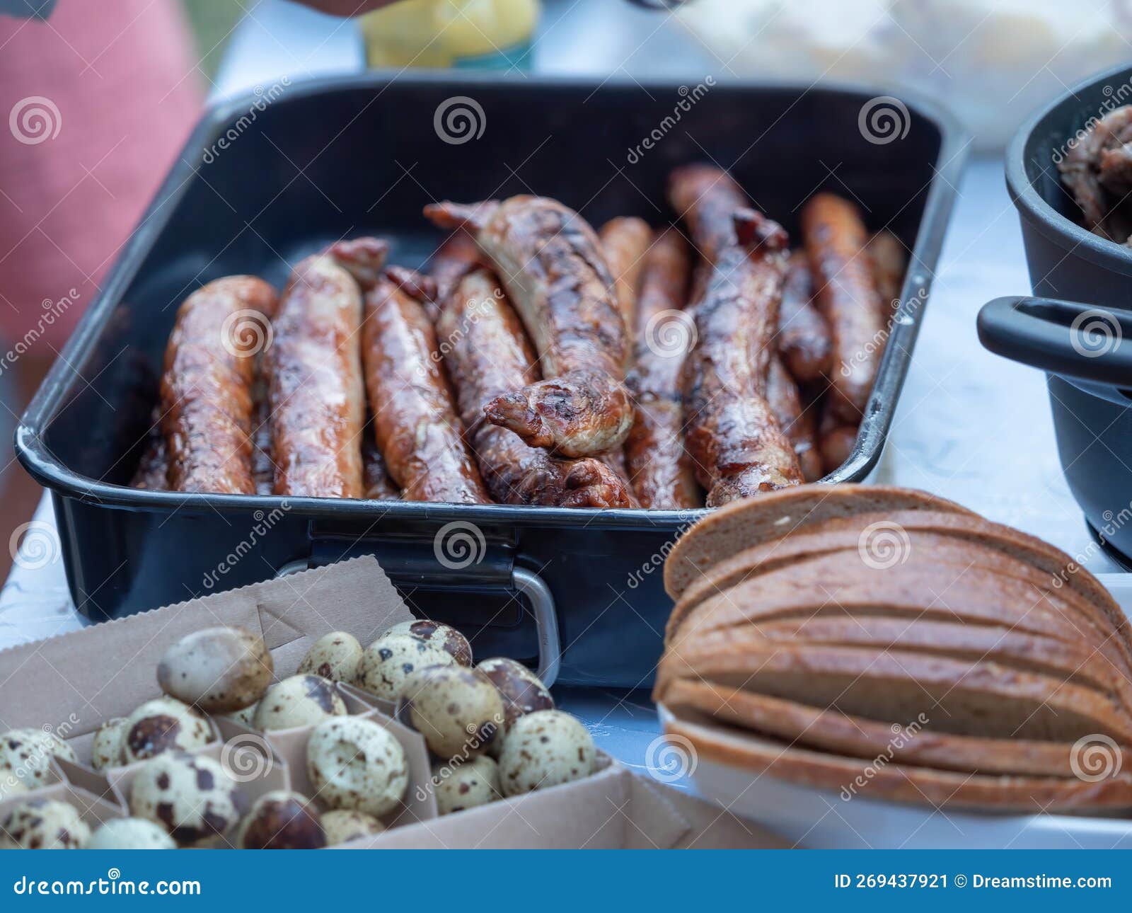 Close-up of Food at a Barbecue in Jena Germany Stock Image - Image of ...