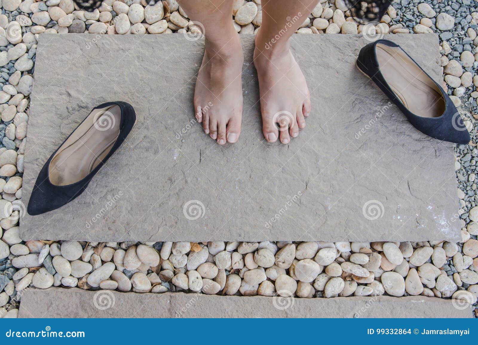 Close Up Foot and Legs Seen from Above. Top View. Stock Photo - Image ...