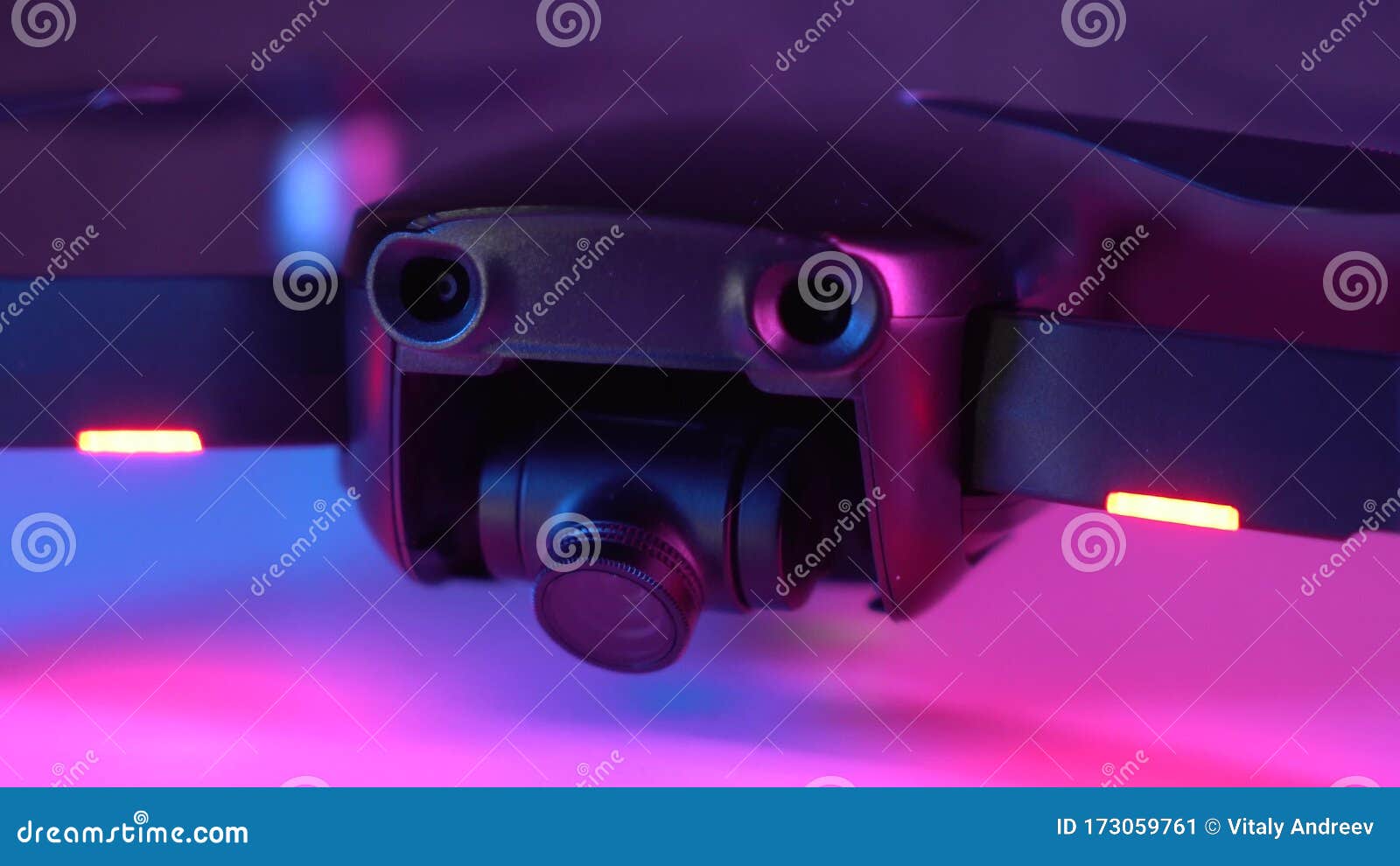 Close Up Footage of Drone Turn on Table and Lift Up Camera. Stock Video ...