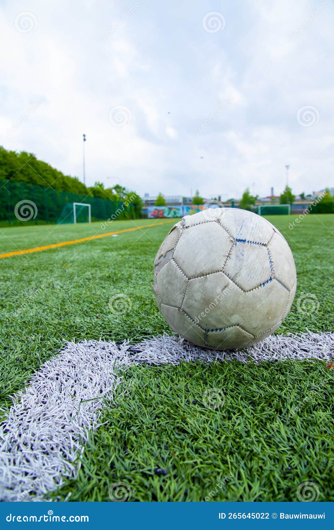 Close Up of Football at Football Field Stock Photo - Image of closeup ...