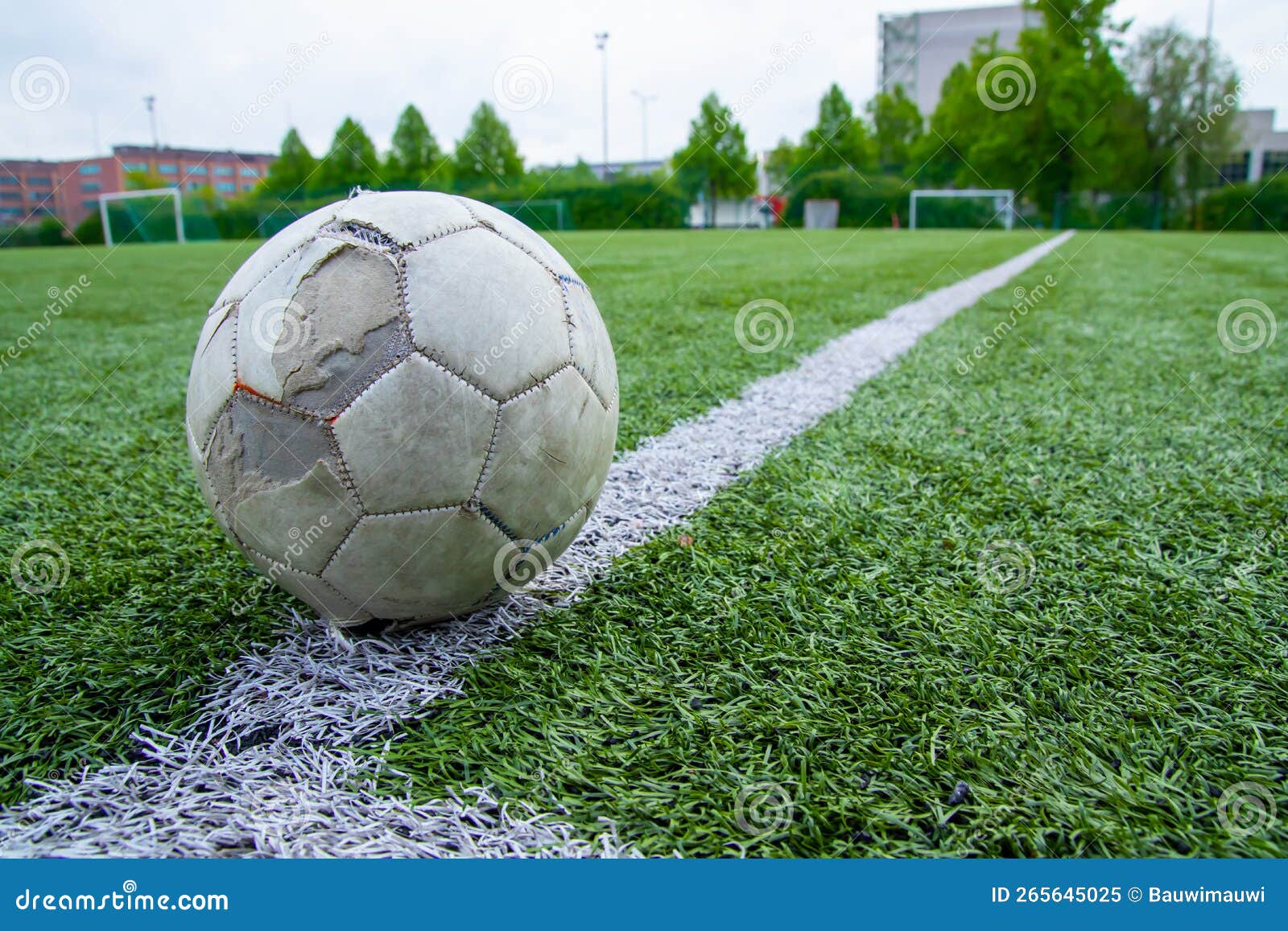 Close Up of Football at Football Field Stock Image - Image of field ...