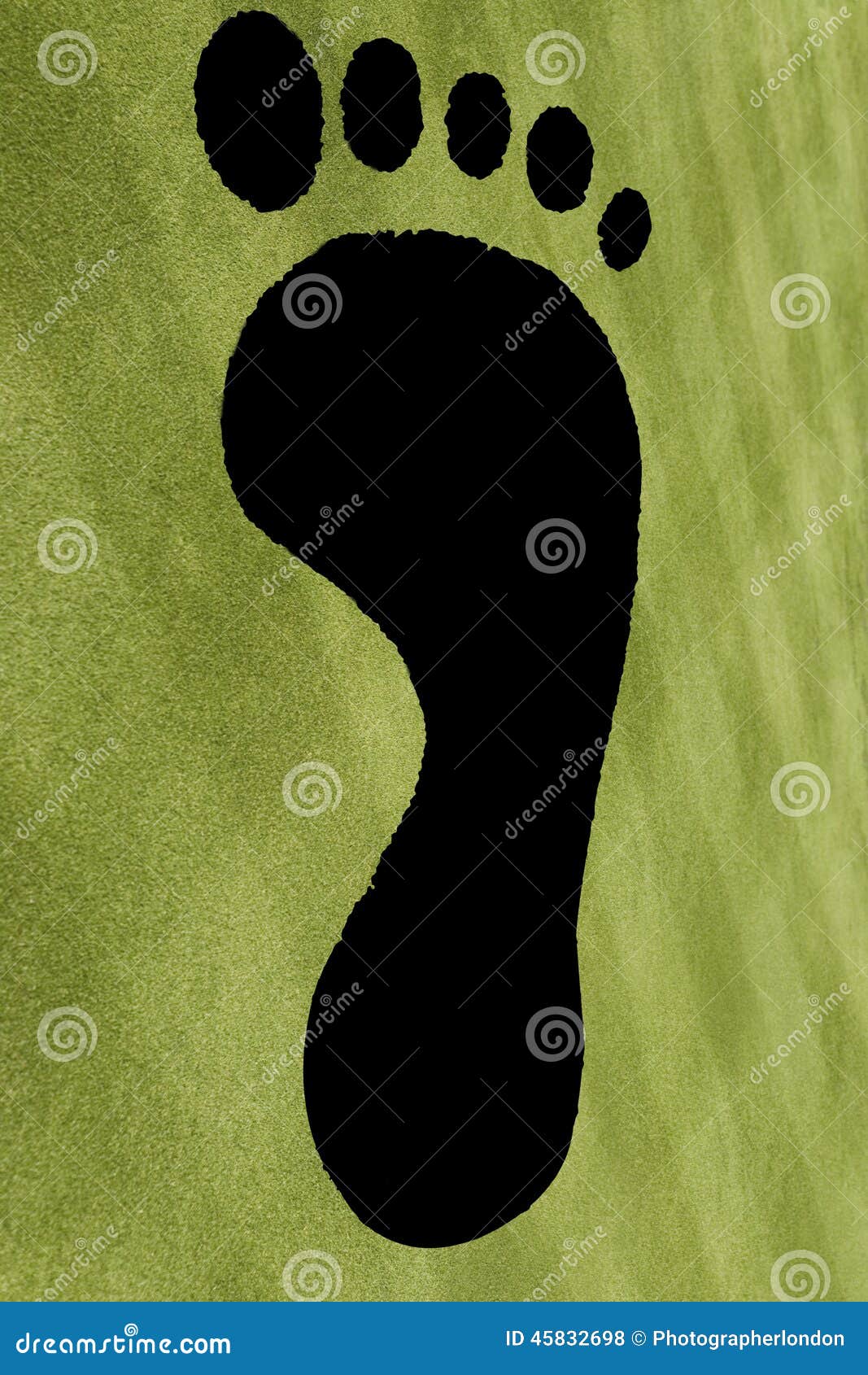 Close-up of Footprint on Grassy Landscape Stock Photo - Image of ...