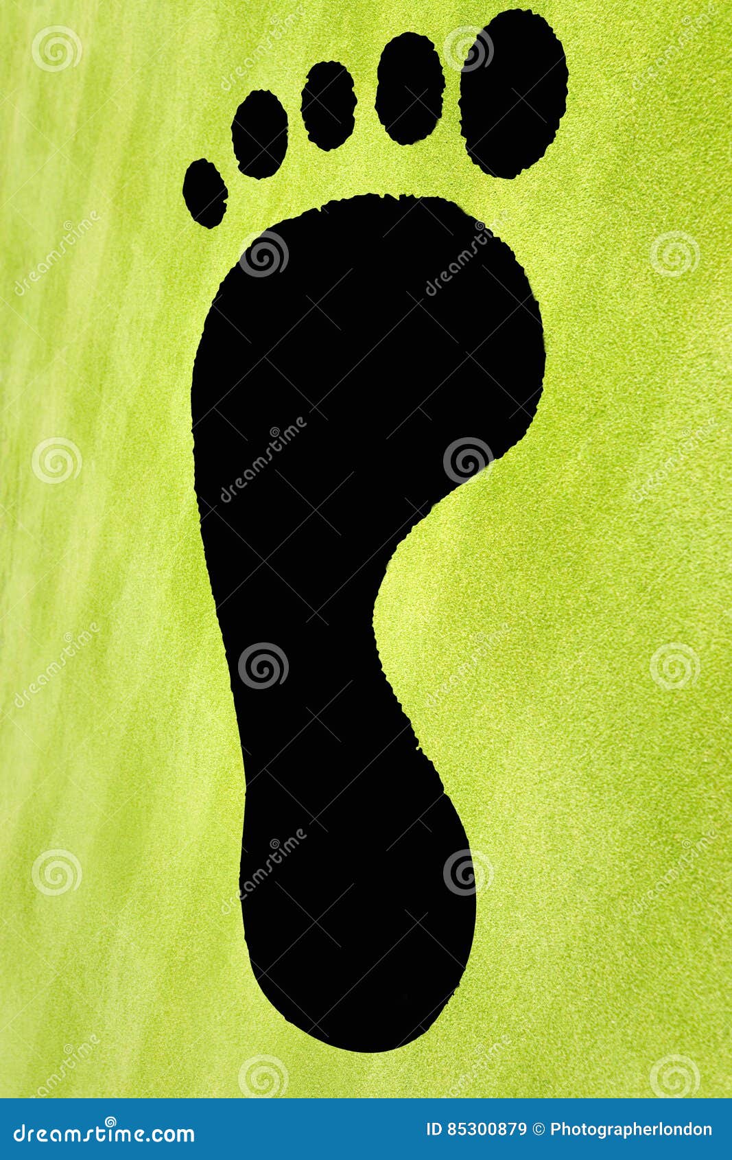 Close-up of Footprint on Grassy Landscape Stock Image - Image of print ...