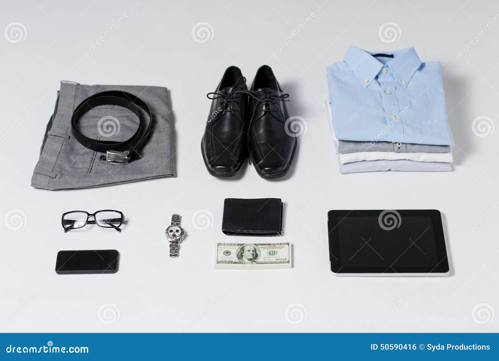 Close Up of Formal Clothes and Personal Stuff Stock Photo - Image of ...