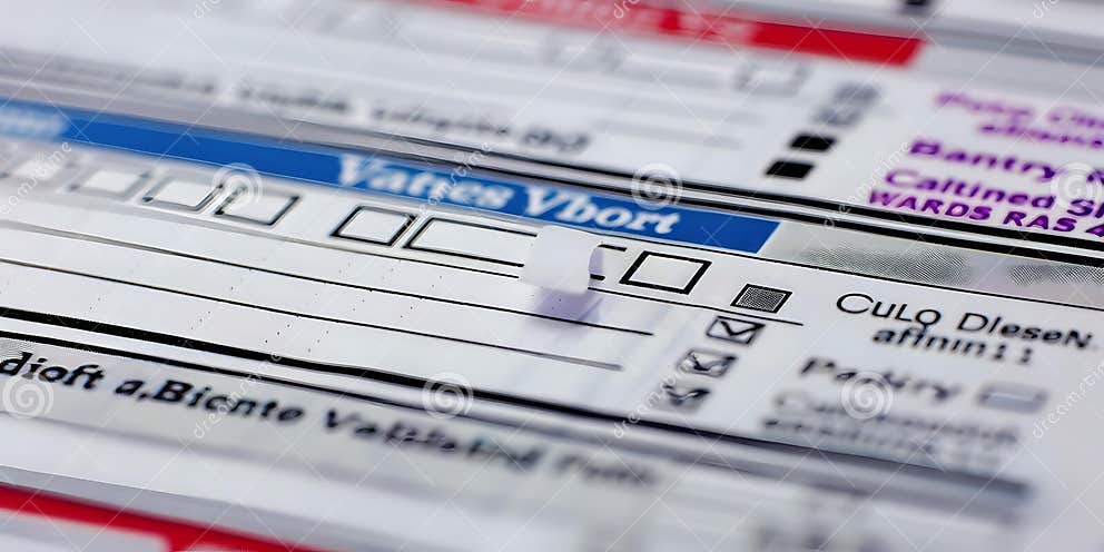 A Close-up of Forms or Documents with Checkboxes and Labels for Data ...