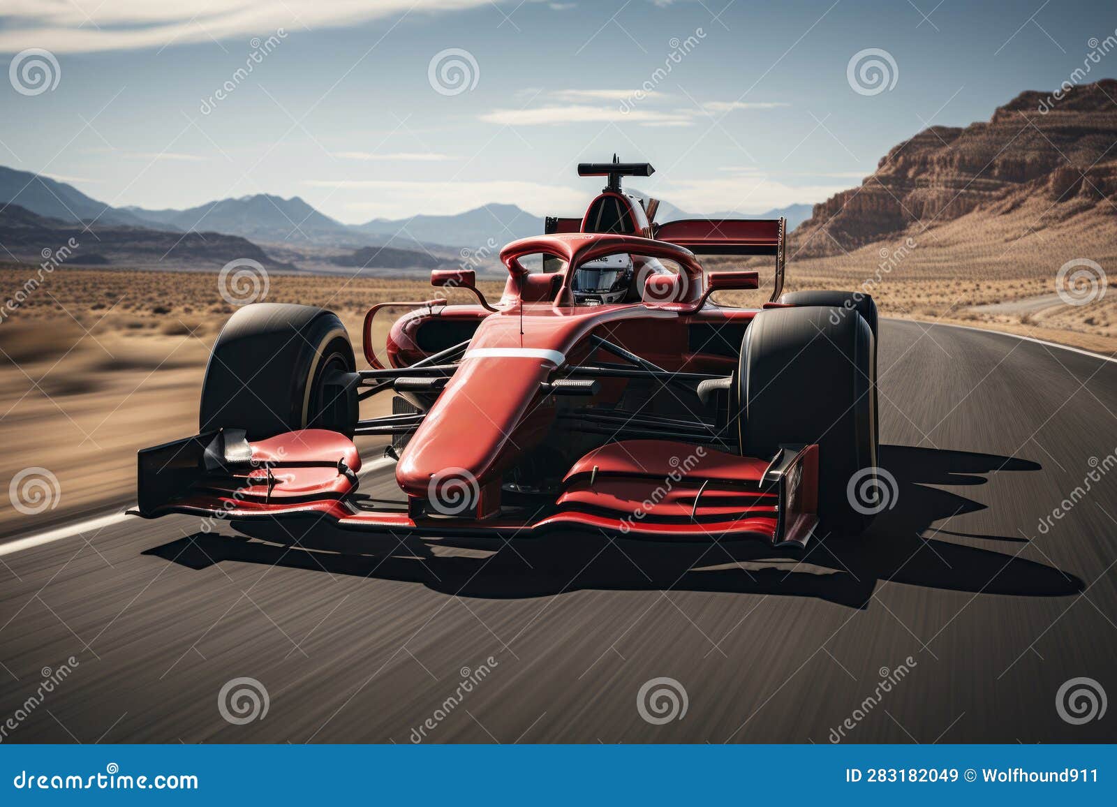 Close Up a Formula 1 Car at Full Speed on a Racing Circuit. AI ...
