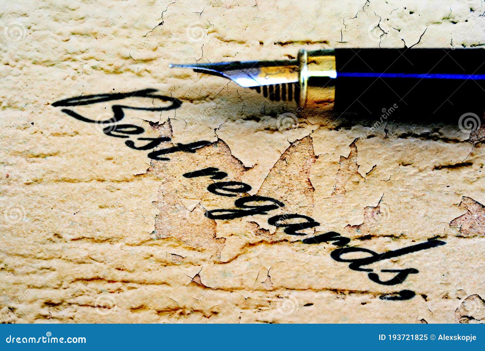 Close Up of Fountain Pen on Best Regards Stock Image - Image of ...