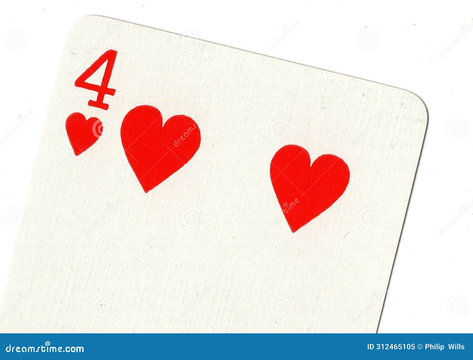 Close Up of a Four of Hearts Playing Card. Stock Illustration ...