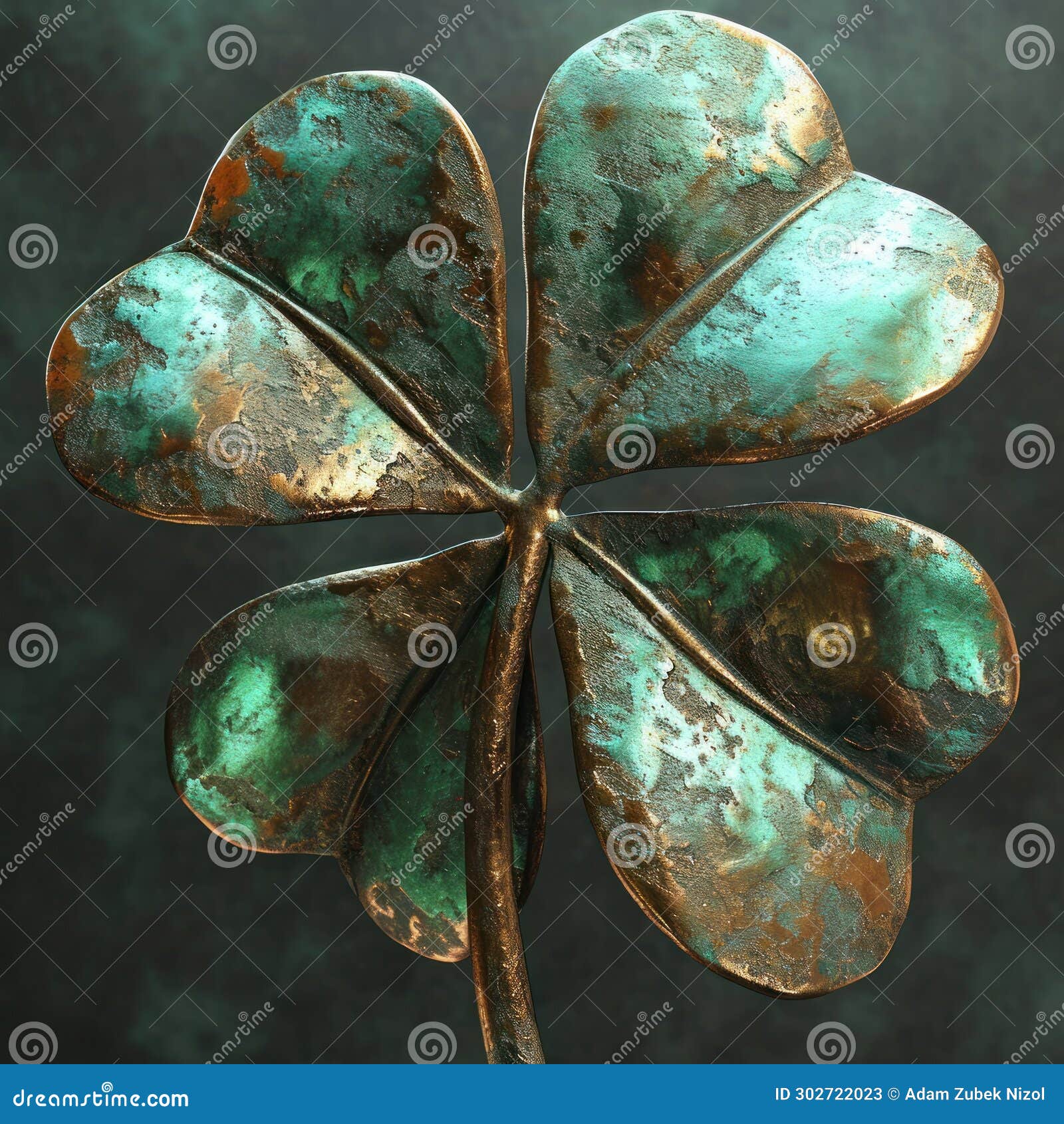 A Close Up of a Four Leaf Clover Stock Illustration - Illustration of ...