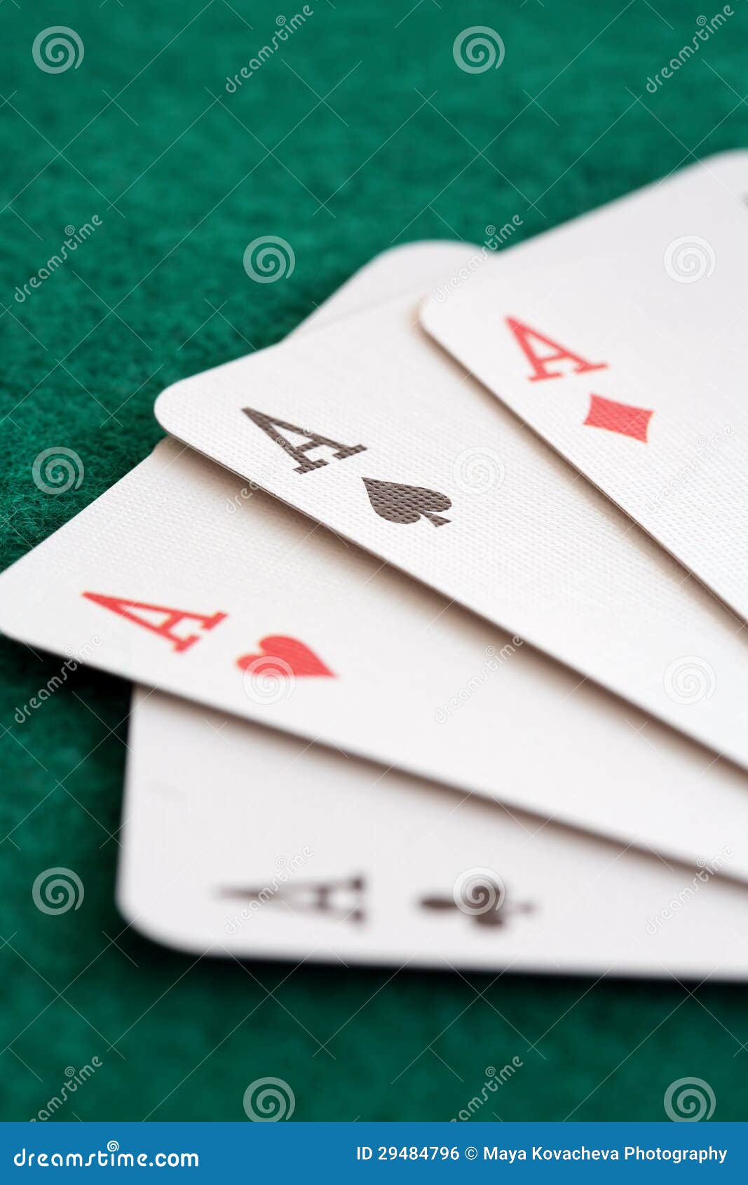 Close-up of Four Playing Cards Stock Photo - Image of hazard, gambling ...